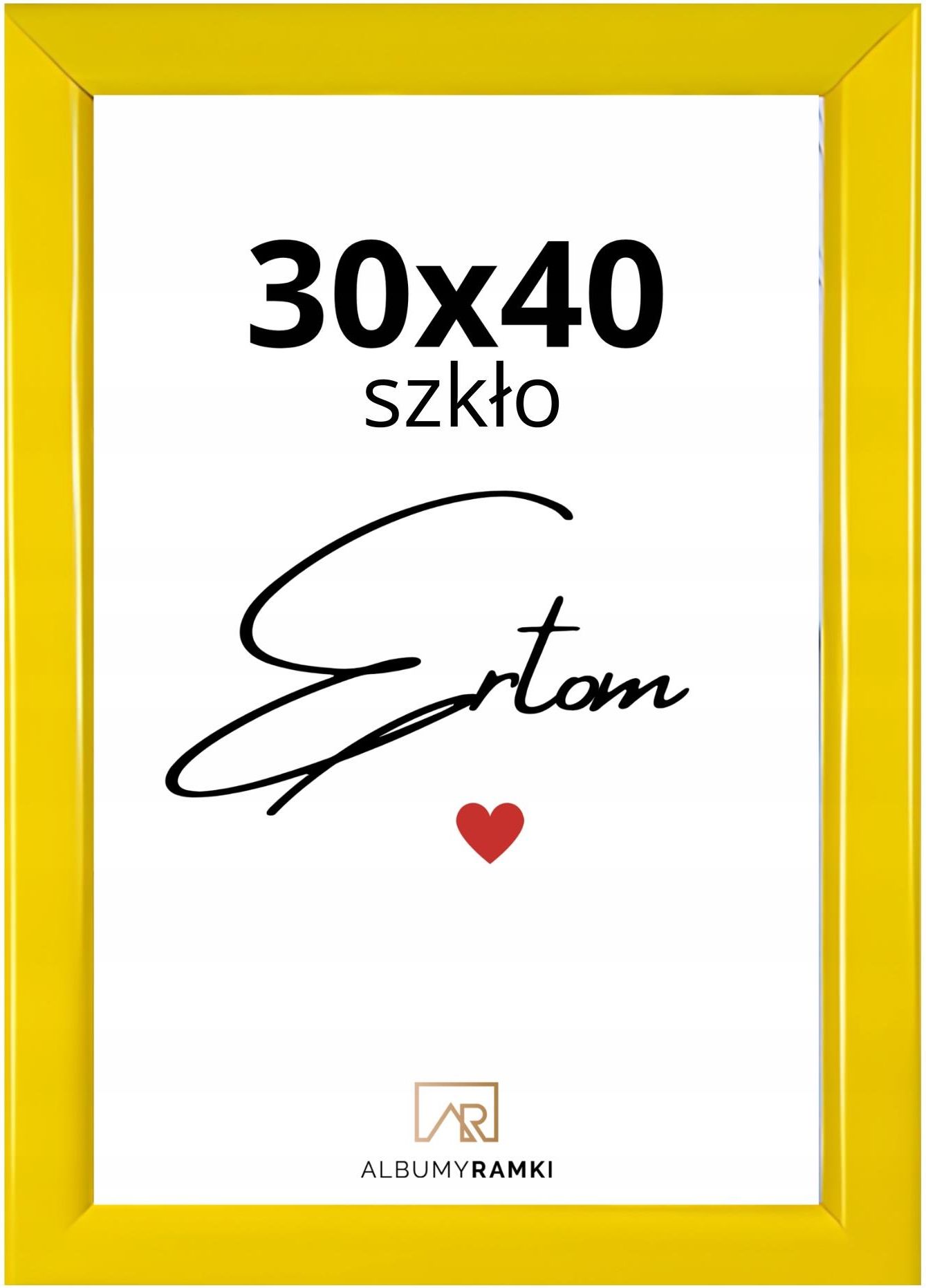 Ramka tradycyjna Ertom Ramka na zdjęcie 30x40 żółta szkło klasyczna ...