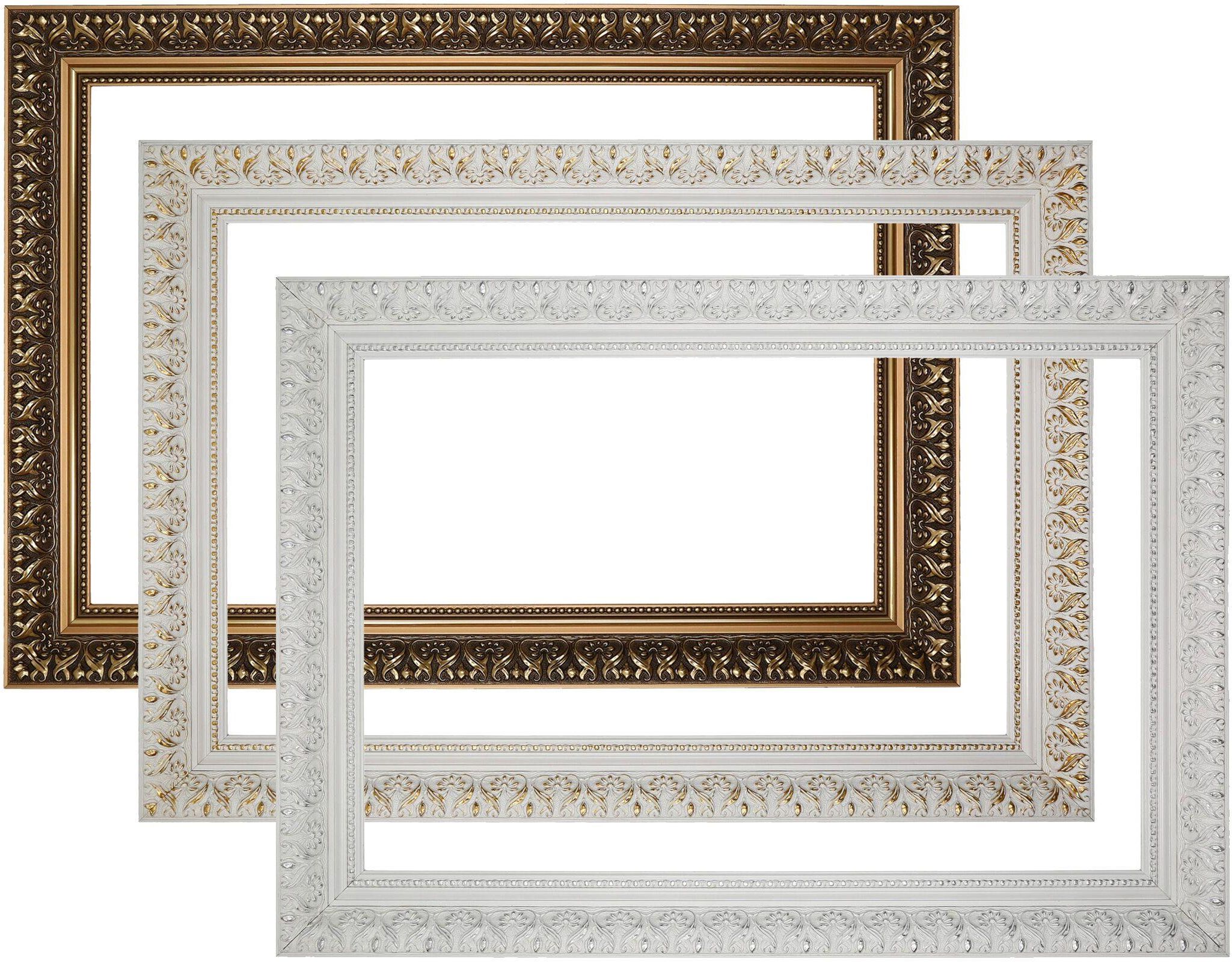 Ramka tradycyjna Artmaxi Foto rama do obrazu 24x30cm Biała Złota ...