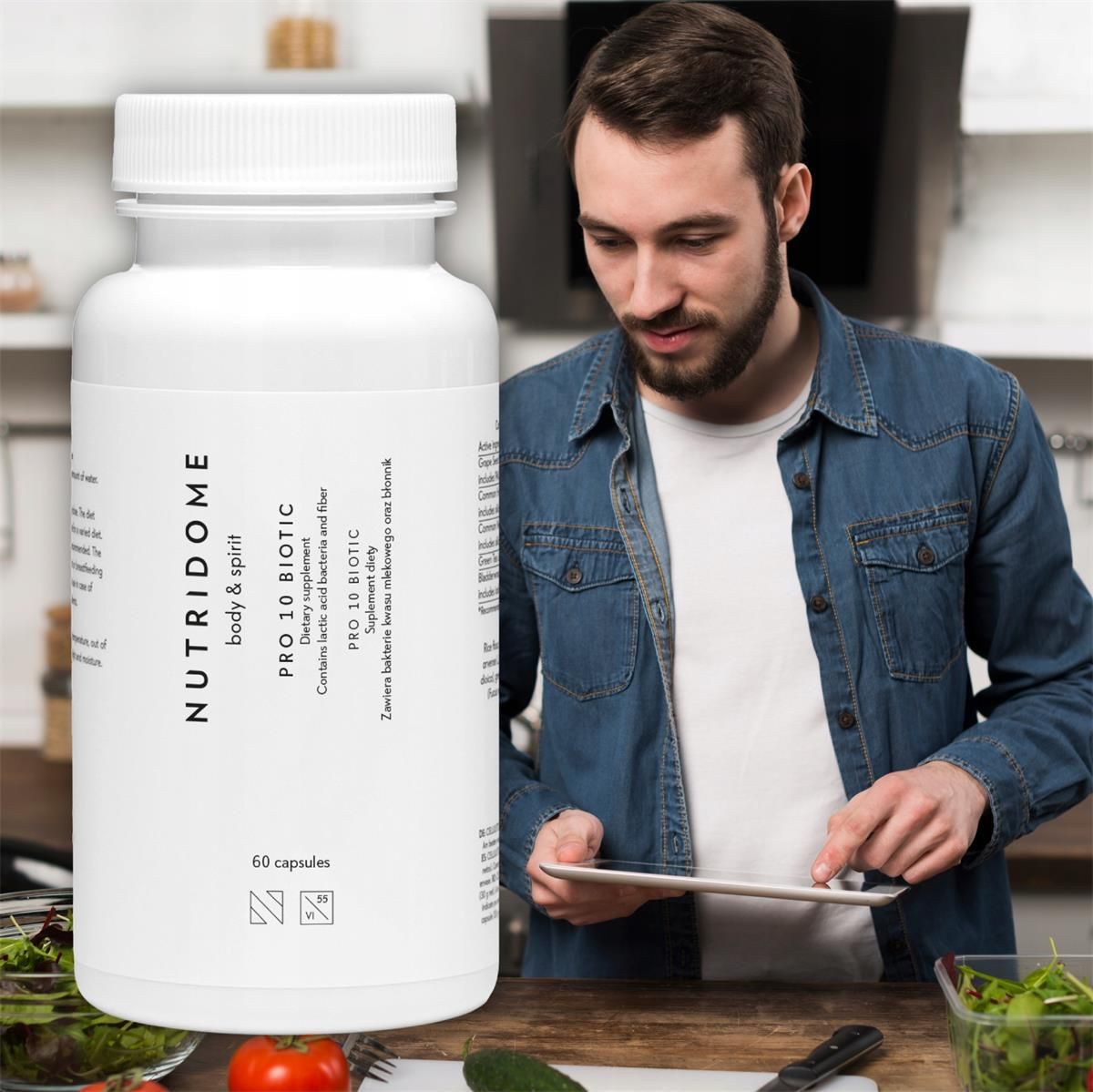 Nutridome Probiotyk Kwas Mlekowy Błonnik Pro 10 Biotic 60kaps. - Opinie ...