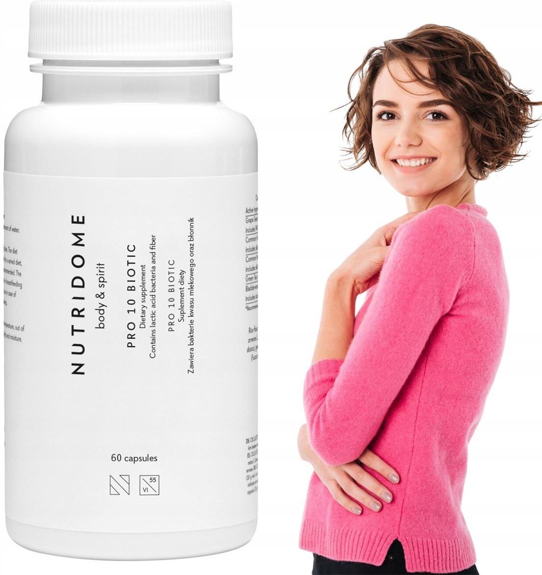 Nutridome Probiotyk Kwas Mlekowy Błonnik Pro 10 Biotic 60kaps. - Opinie ...