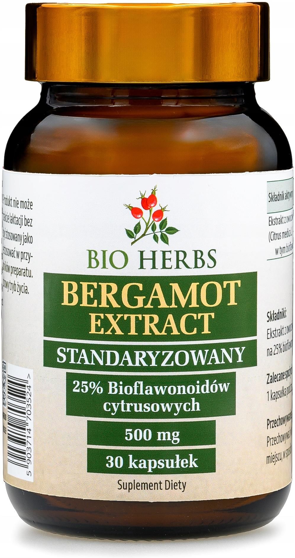 Bio Herbs Bergamot Extract 25% Bioflawonoidów Cytrusowych 30kaps ...