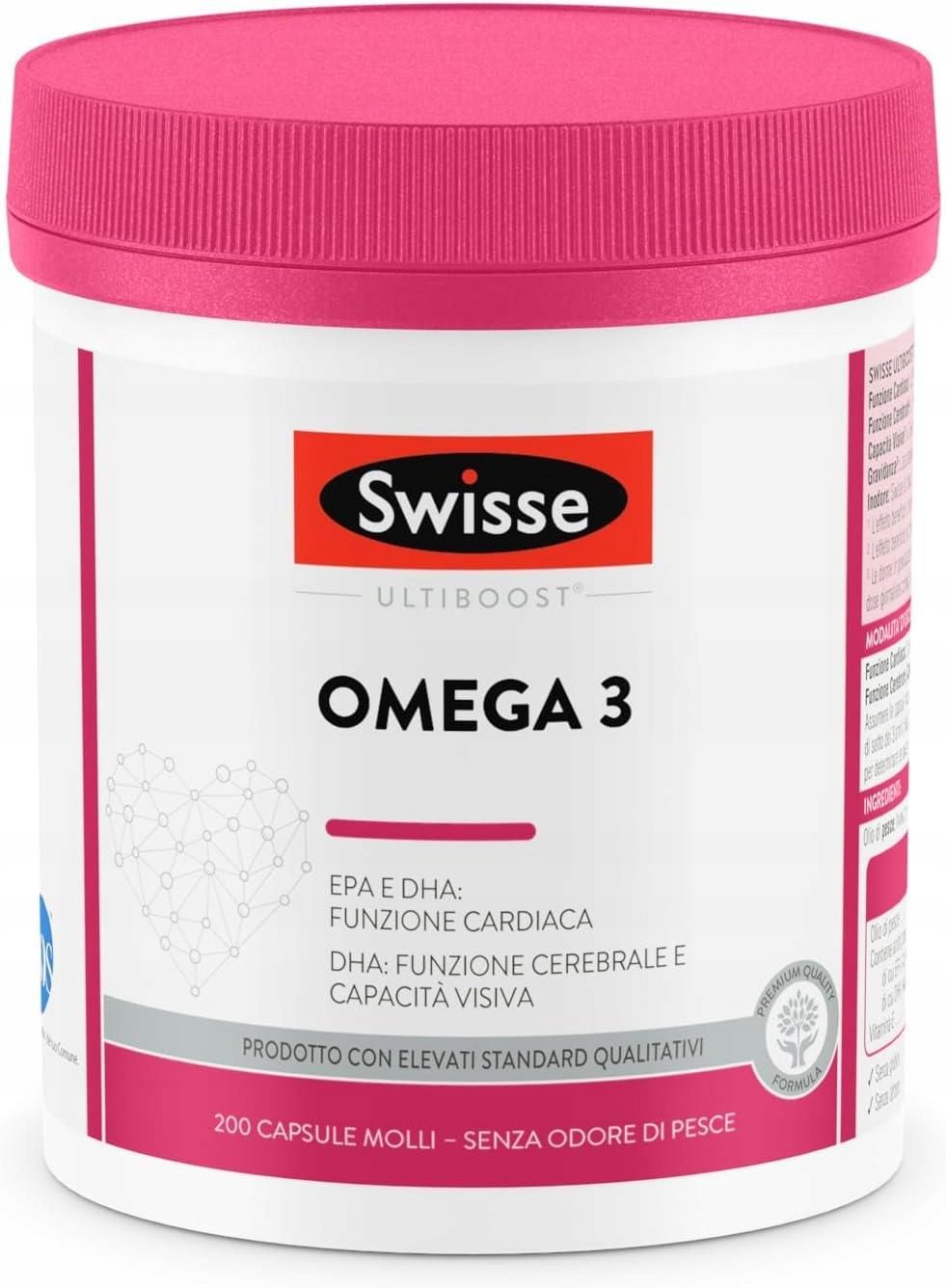 Swisse Omega 3 Kwasy Omega-3 Olej Rybny 1500mg Witamina E 200kaps ...