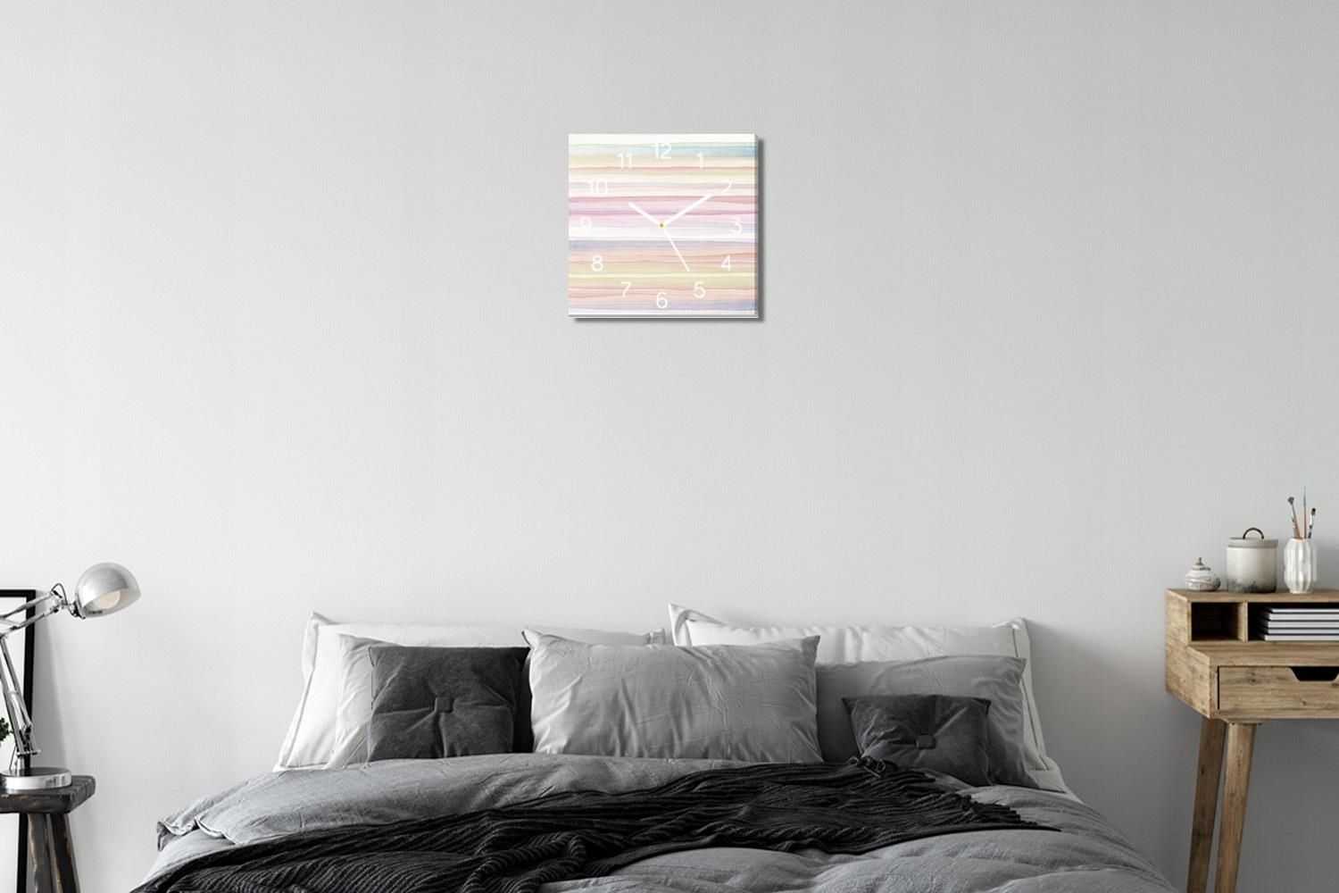 Artprintcave Zegar Na Płótnie Pasy Akwarela Wzór 30x30 Z Foto ...