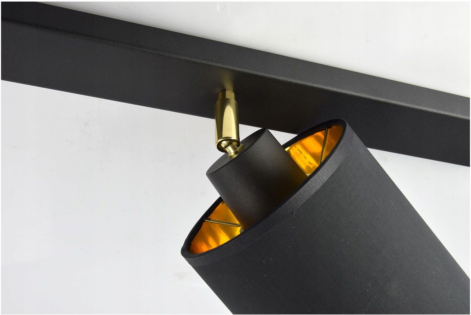 Luxolar Lampa Plafon Żyrandol Ruchome Abażury Czarny Złoty ...