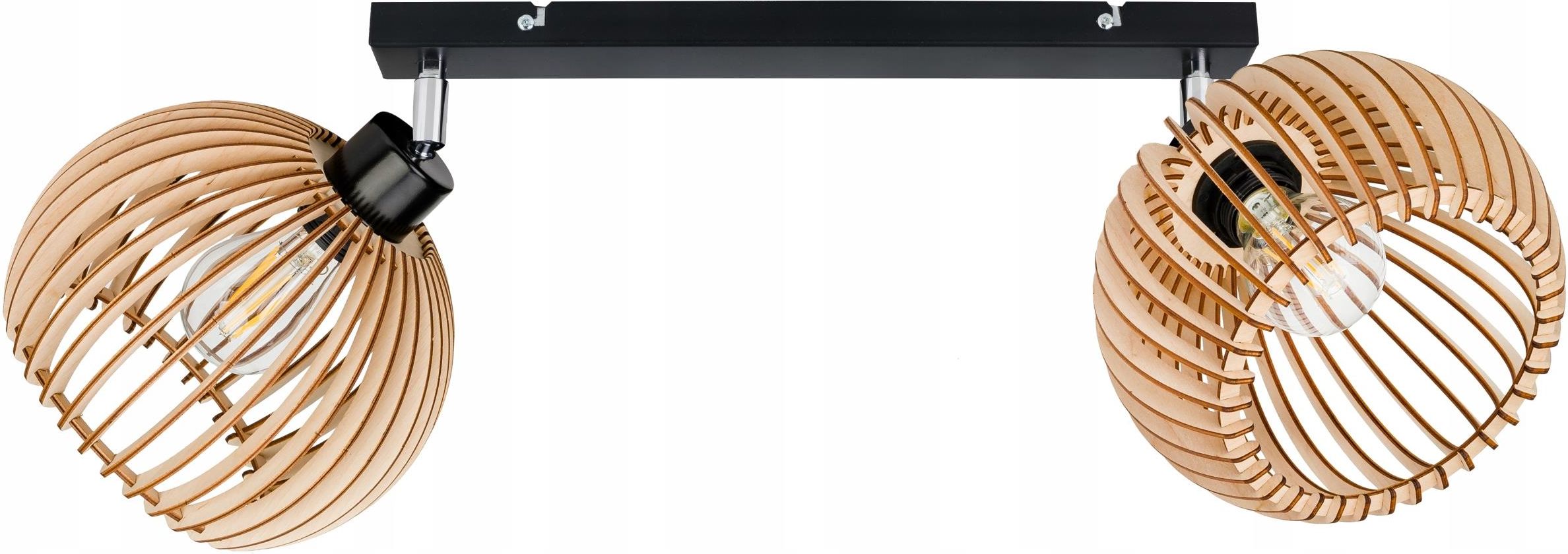 Led-One Lampa Plafon Żyrandol Ruchomy Sufitowa Loft Klosz Kula 36 Drewno Na 2X E27 (Mg1062B0402 ...