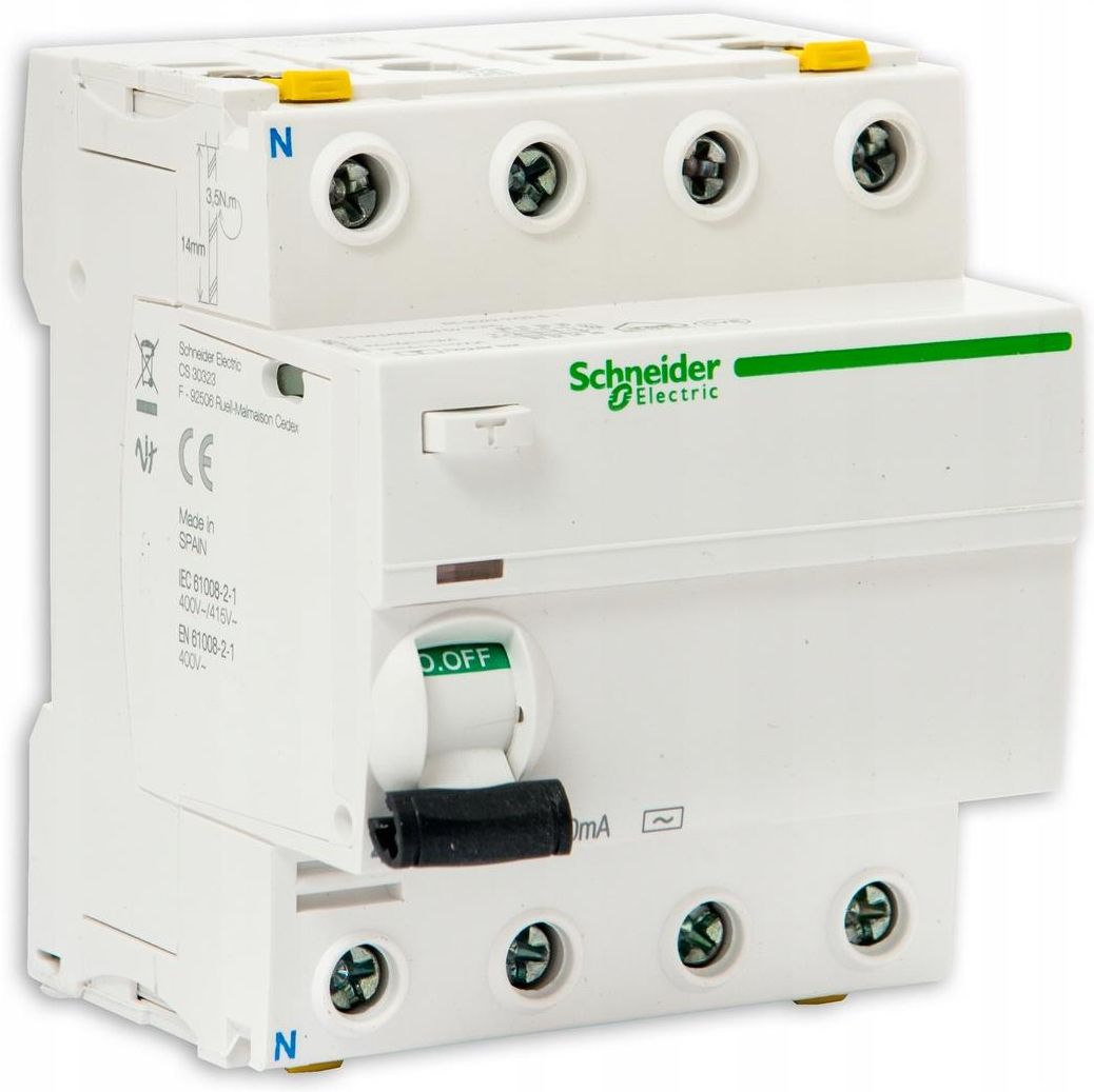 Bezpiecznik Schneider Electric Wyłącznik Różnicowoprądowy 4P 25A 30Ma Ac A9R41425 - Opinie i ...