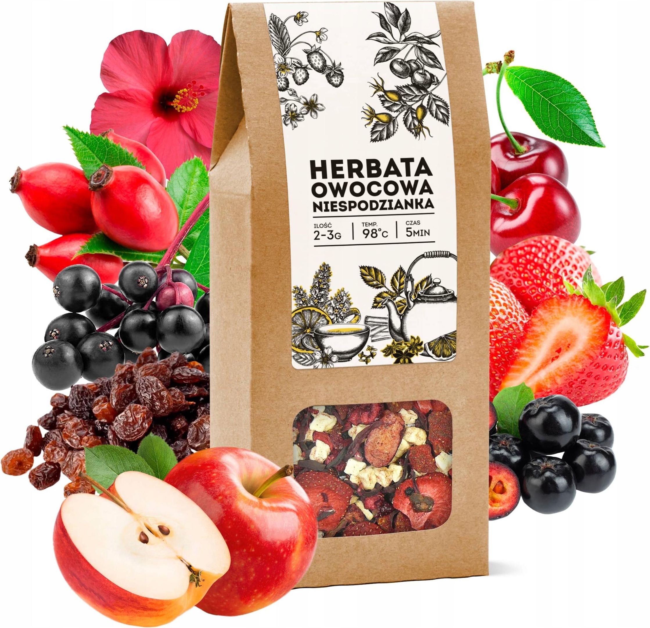 Herbata Jedwabny Szlak Herbata Owocowa Niespodzianka Hibiskus Truskawki ...