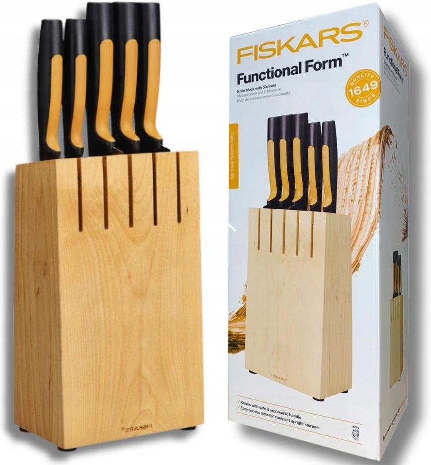 Fiskars Noże Kuchenne W Bloku Nóż Kuchenny Szefa Kuchni Komplet Zestaw ...