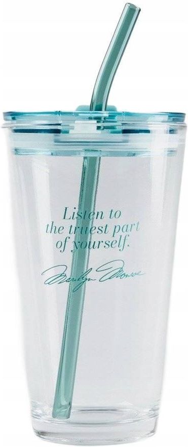 Homla Szklanka Monroe Summer Ze Słomką I Cytatem Niebieska 0,4l ...