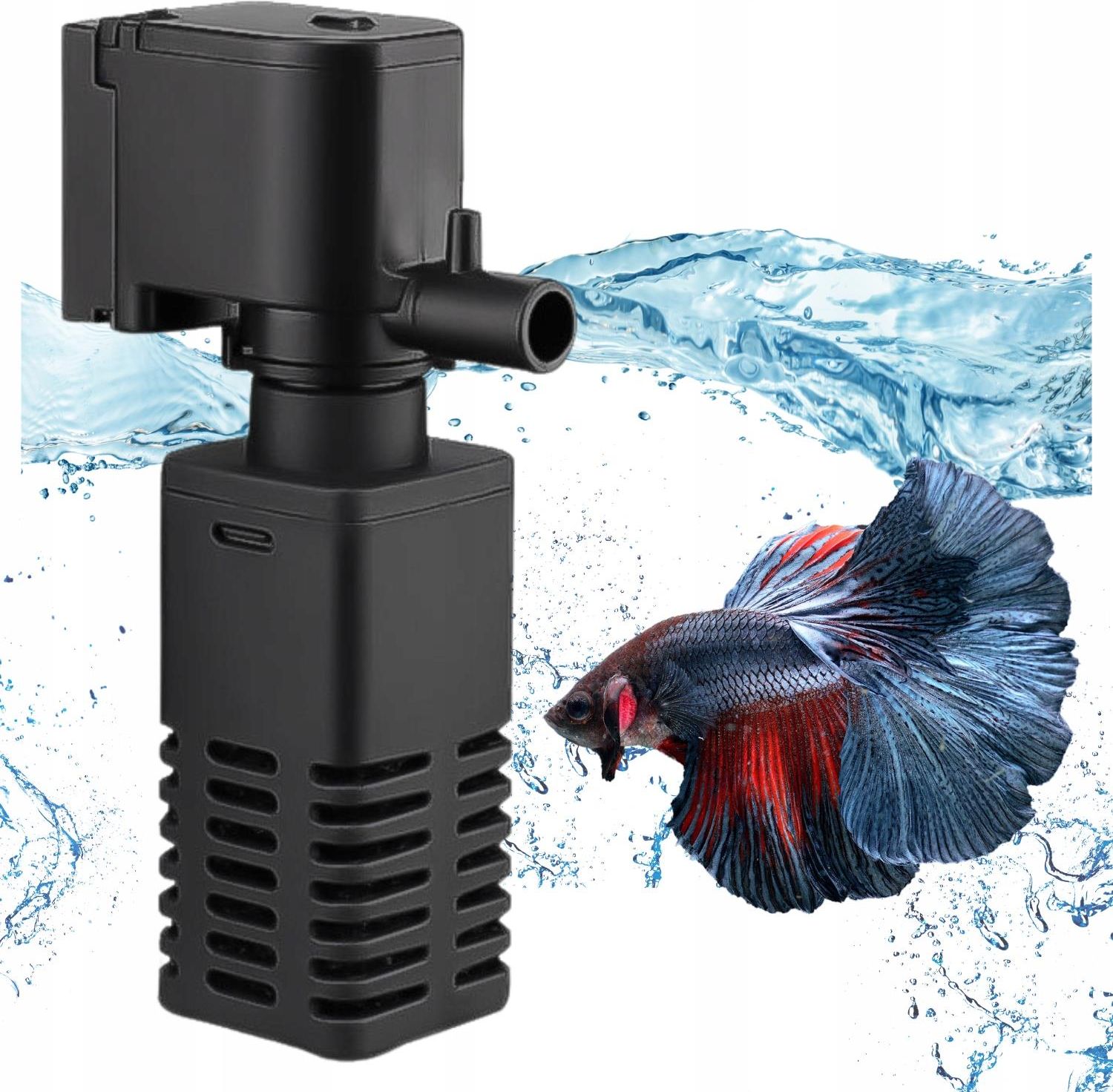 Molly Pet Filtr Wewnętrzny Akwarystyczny Profesjonlany Gąbkowy 4W 400L ...