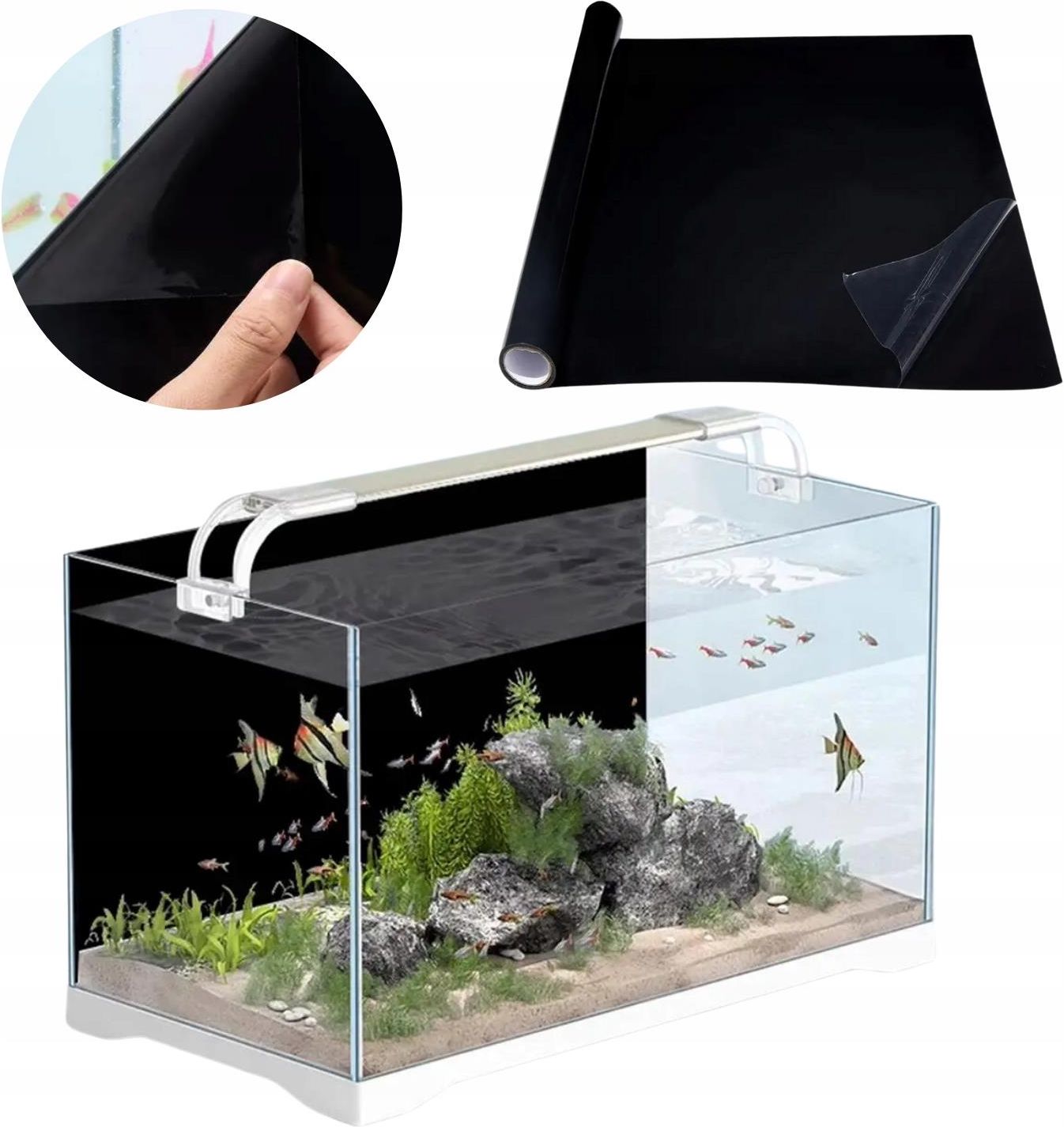 Molly Pet Czarne Tło Do Akwarium Samoprzylepne - 45X80Cm Możliwość ...