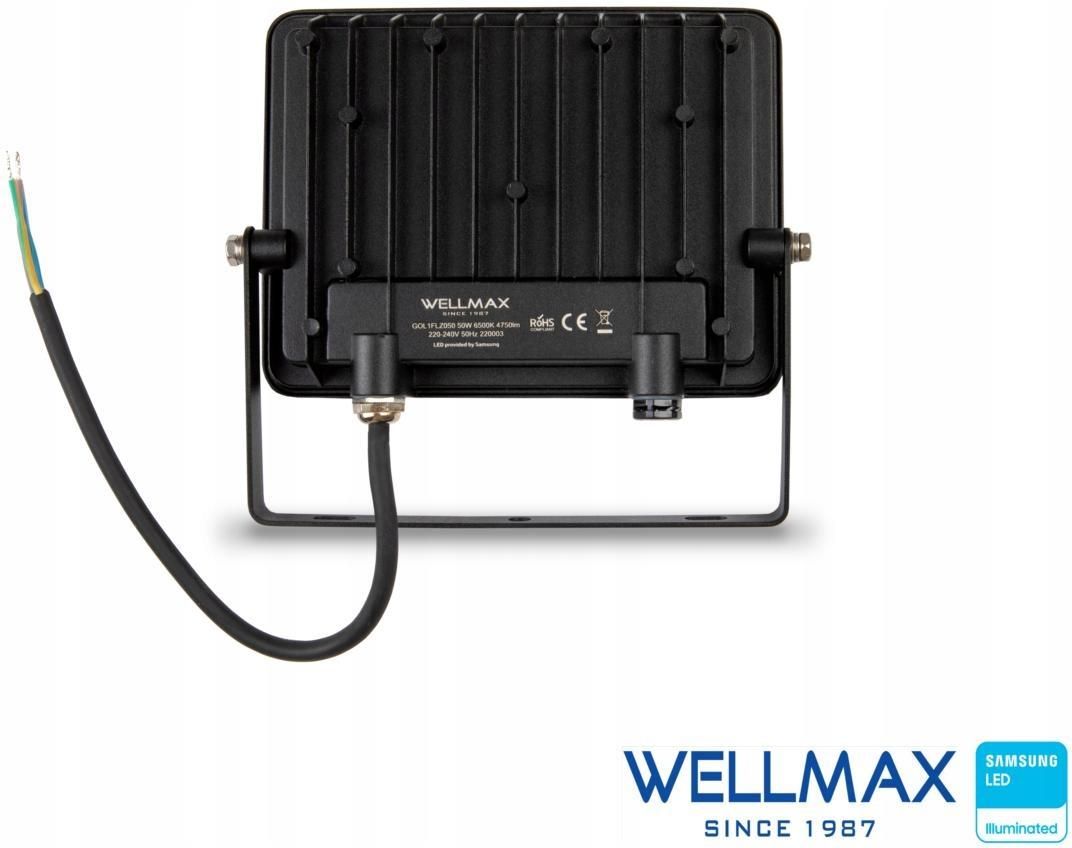 Lampa warsztatowa Wellmax Naświetlacz Samsung 50W 4750lm 6500K IP65 ...