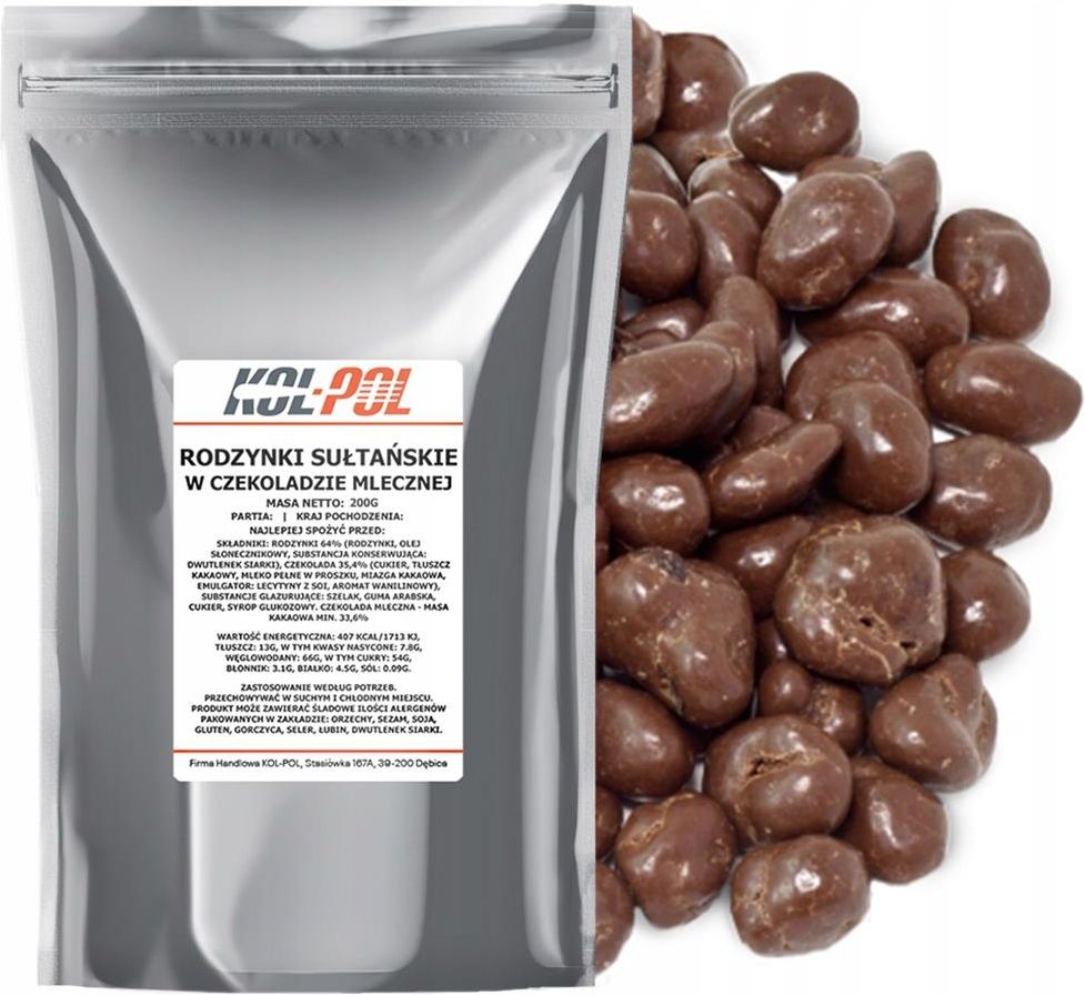 Kol-Pol Rodzynki W Czekoladzie Mlecznej 200g Sułtańskie - Ceny i opinie - Ceneo.pl