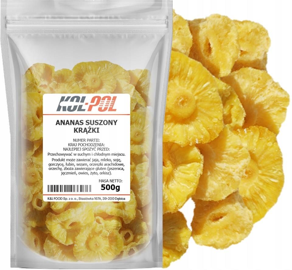Kol-Pol Ananas Suszony 500g Grube Krążki Aromatyczne Mięsiste - Ceny i ...