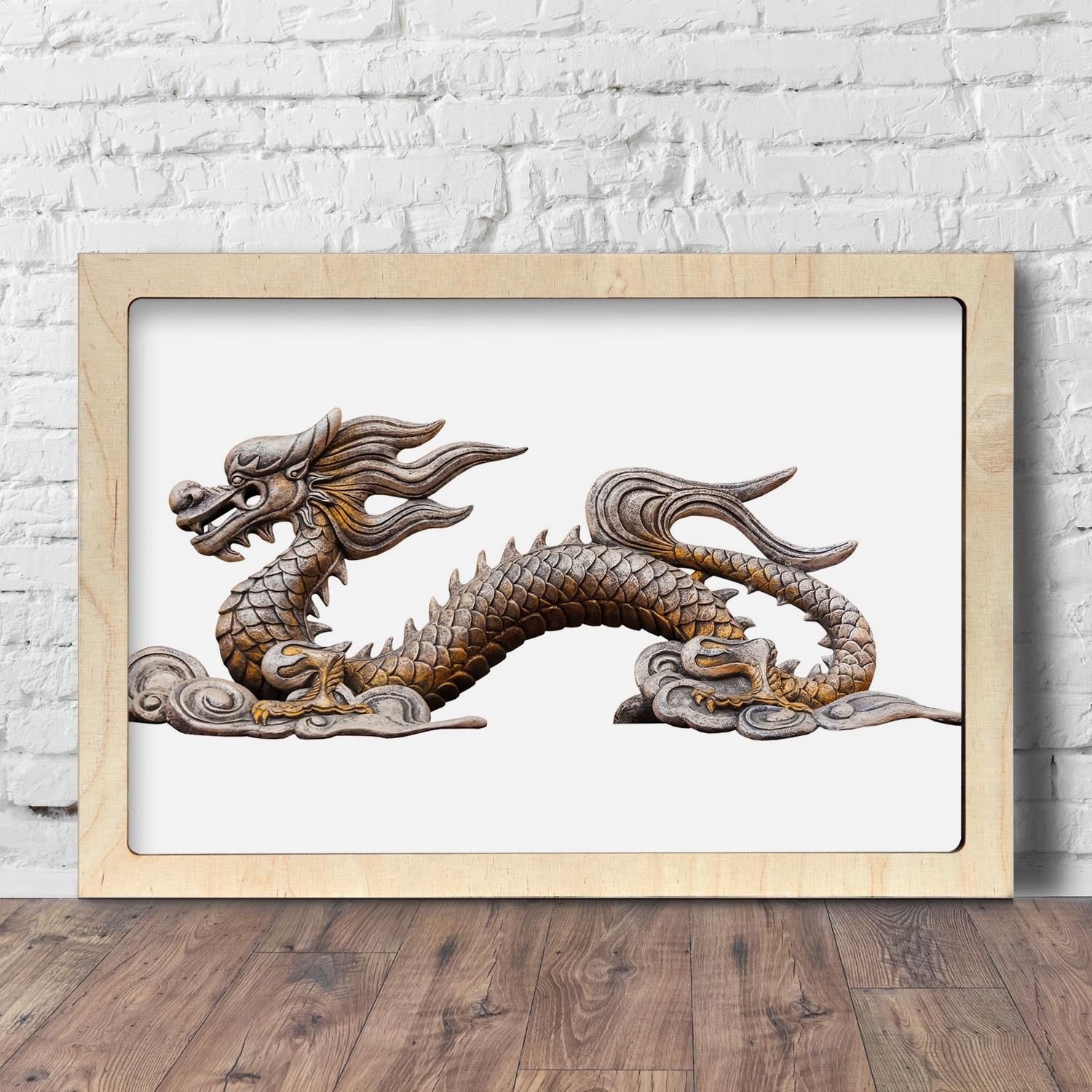 Artprintcave Piękny Drewniany Obraz Chiński Smok Posąg 50x30 ...