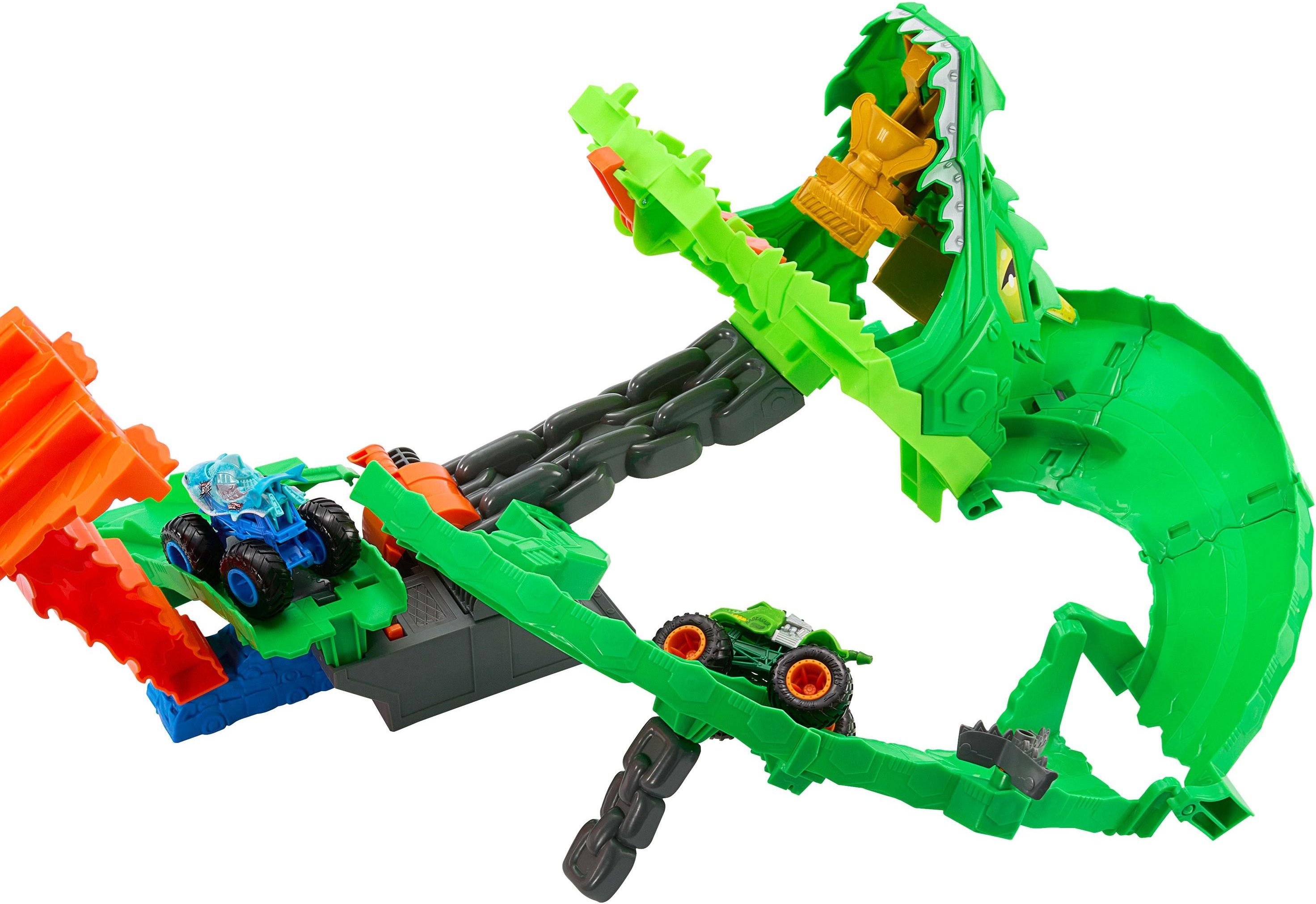 Hot Wheels Tor Monster Trucks Rekiny Vs Dinozaury Smoczy Wyścig JFR06 ...