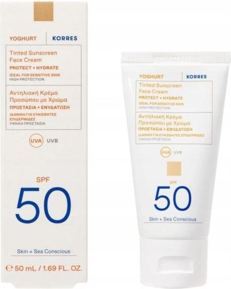 Korres Tinted Sunscreen Face Cream Spf 50 Koloryzujący Krem Ochronny Do ...