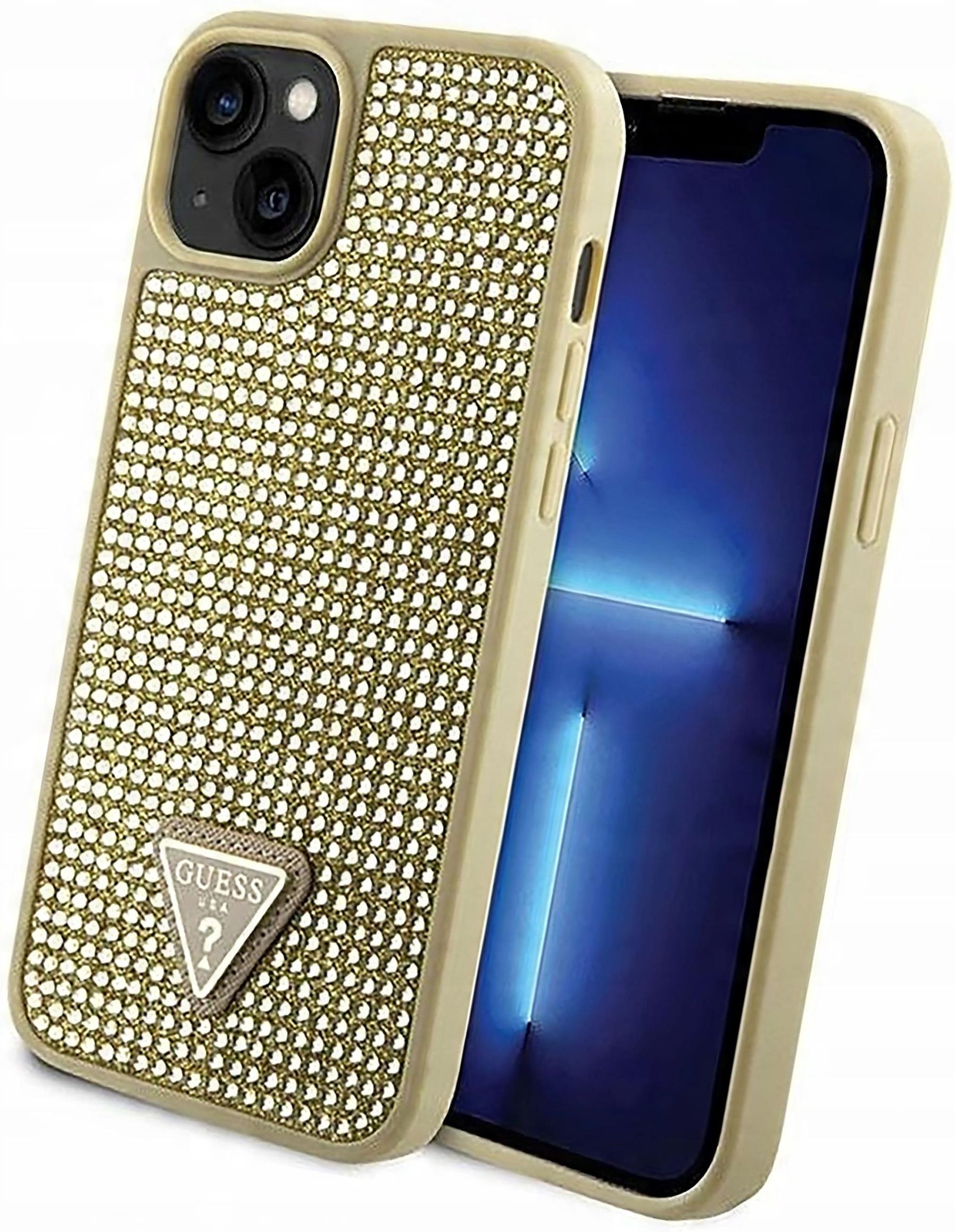 Guess Etui Rhinestone Triangle Do Iphone 14 Złote - Etui na telefon ...
