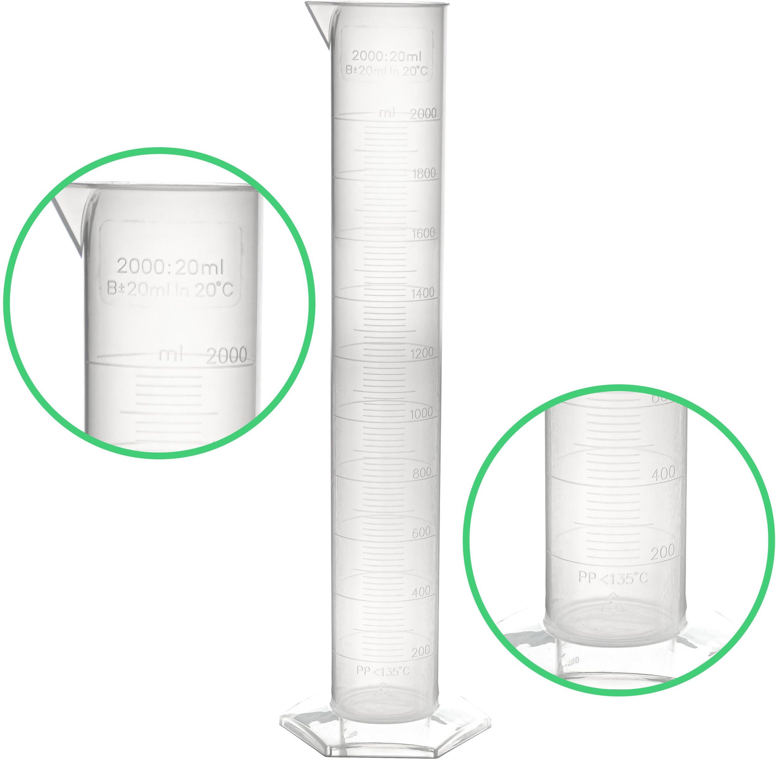 Greenlo Cylinder Miarowy Menzurka Z Wylewem Z Pp 2000ml Skala Wypukła Stabilny - ceny i opinie ...