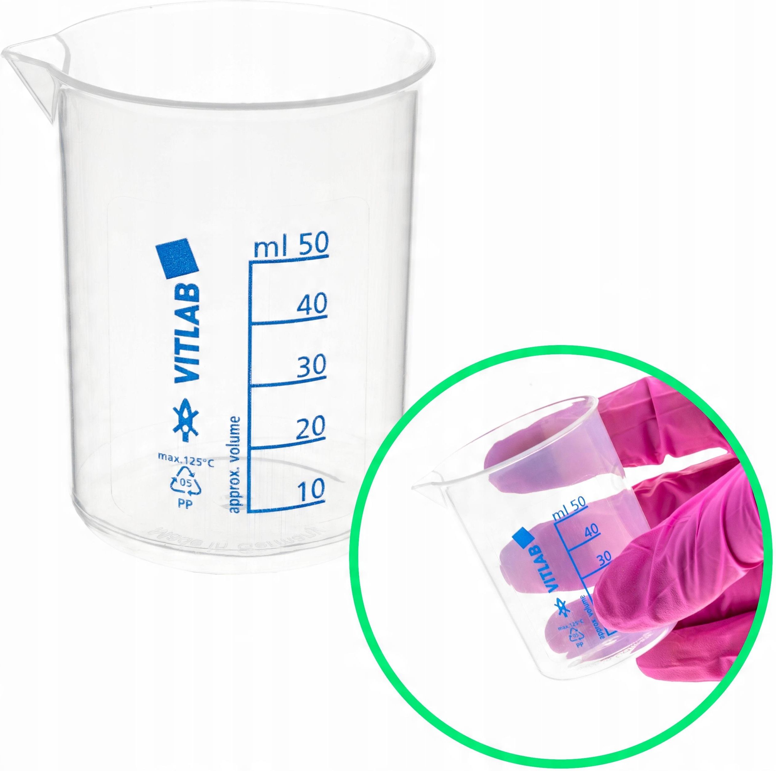 Vitlab Zlewka Niska Z Pp Poj. 50ml Skala Malowana Dop. Do Żywności ...