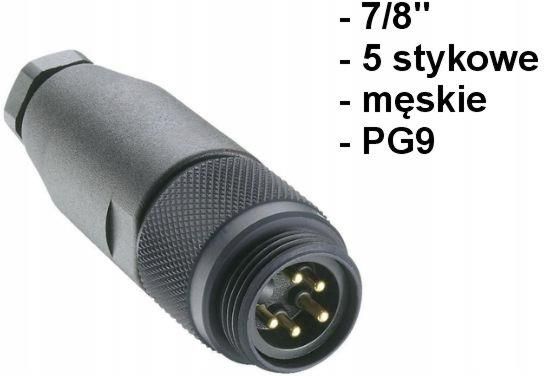 Lumberg Rsc 50/9 Złącze Męskie 5-Pin Na Przewód 7/8 -16Unf-2B Devicenet ...