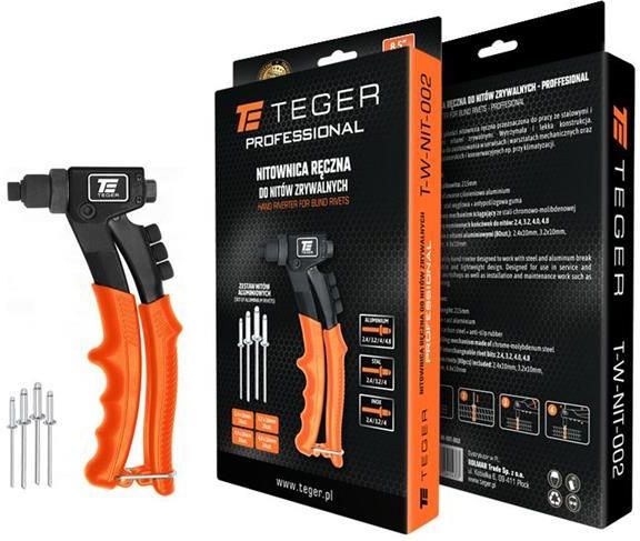 Teger Nitownica Ręczna Do Nitów Zrywalnych Professional 8.5 215Mm ...