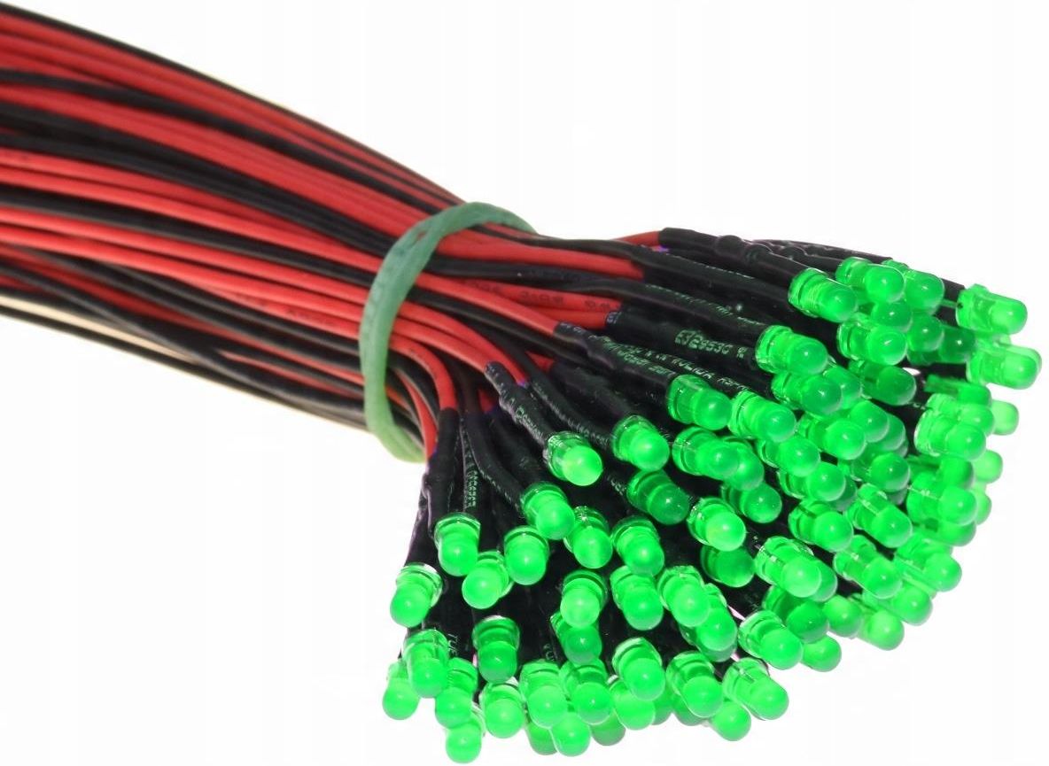 Dioda Led 3mm 12V Zielona Z Przewodem 20cm Mat - Opinie i ceny na Ceneo.pl