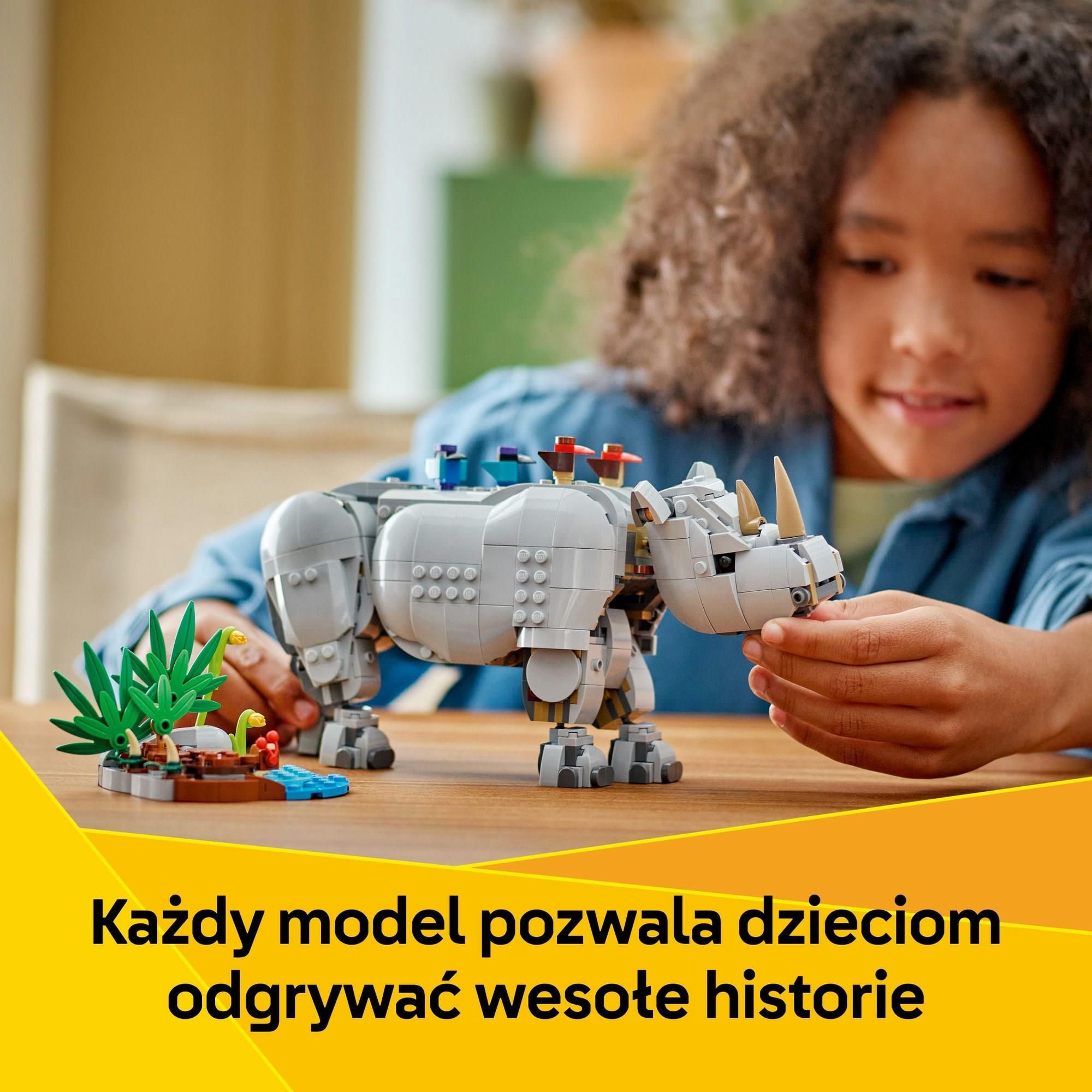 LEGO Creator 3w1 31171 Dzikie zwierzęta: dumny nosorożec z ptakami ...