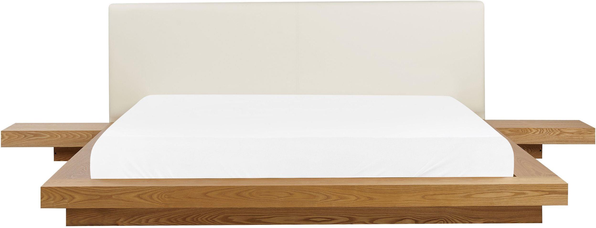 Beliani Łóżko Wodne Ekoskóra Zen 180X200Cm Jesion Naturalny (92845 ...