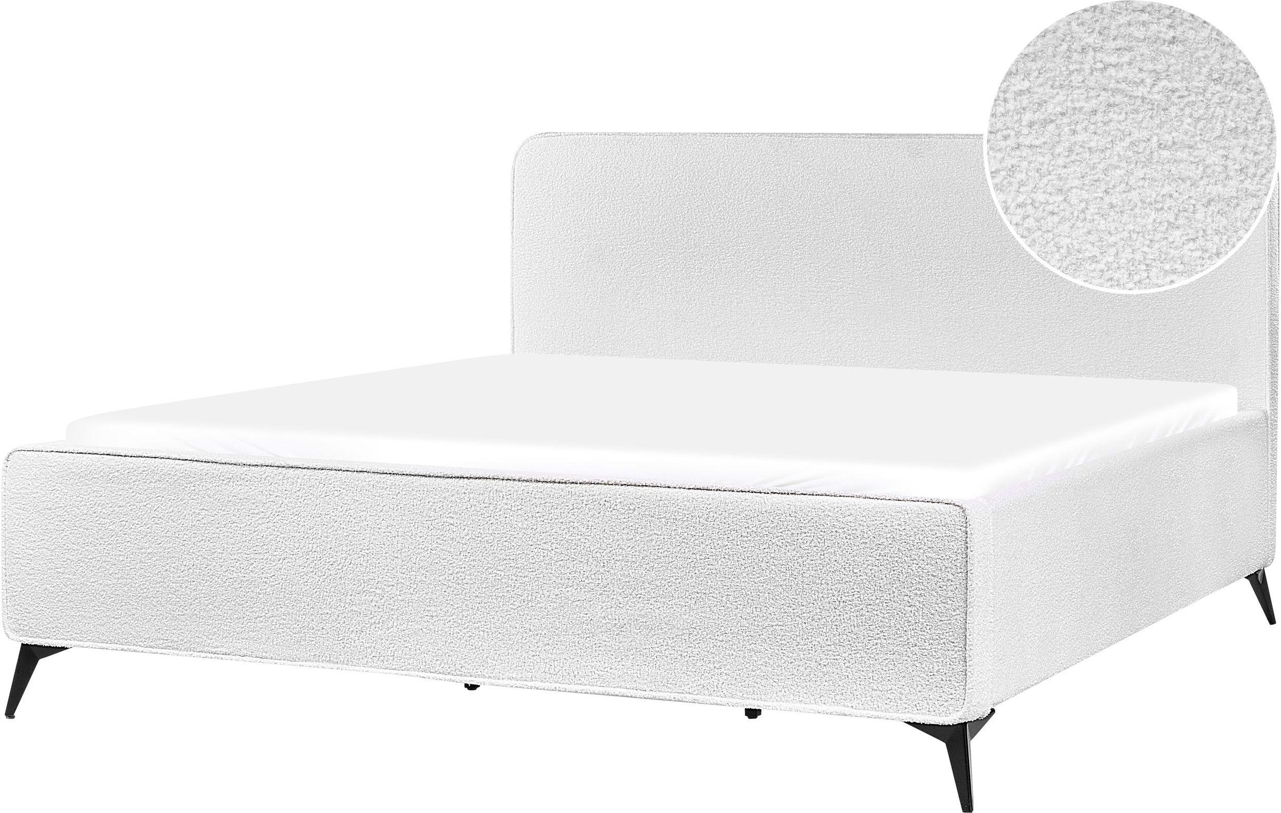 Beliani Łóżko Boucle Valognes 180X200Cm Złamana Biel (514871) - Opinie ...