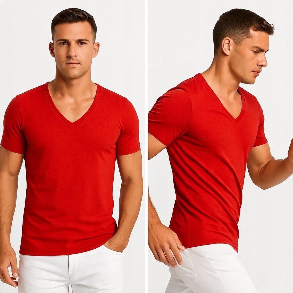 Dannybrand T-Shirt Męski Alpha V Głęboki Dekolt Czerwony R. M - Ceny i ...