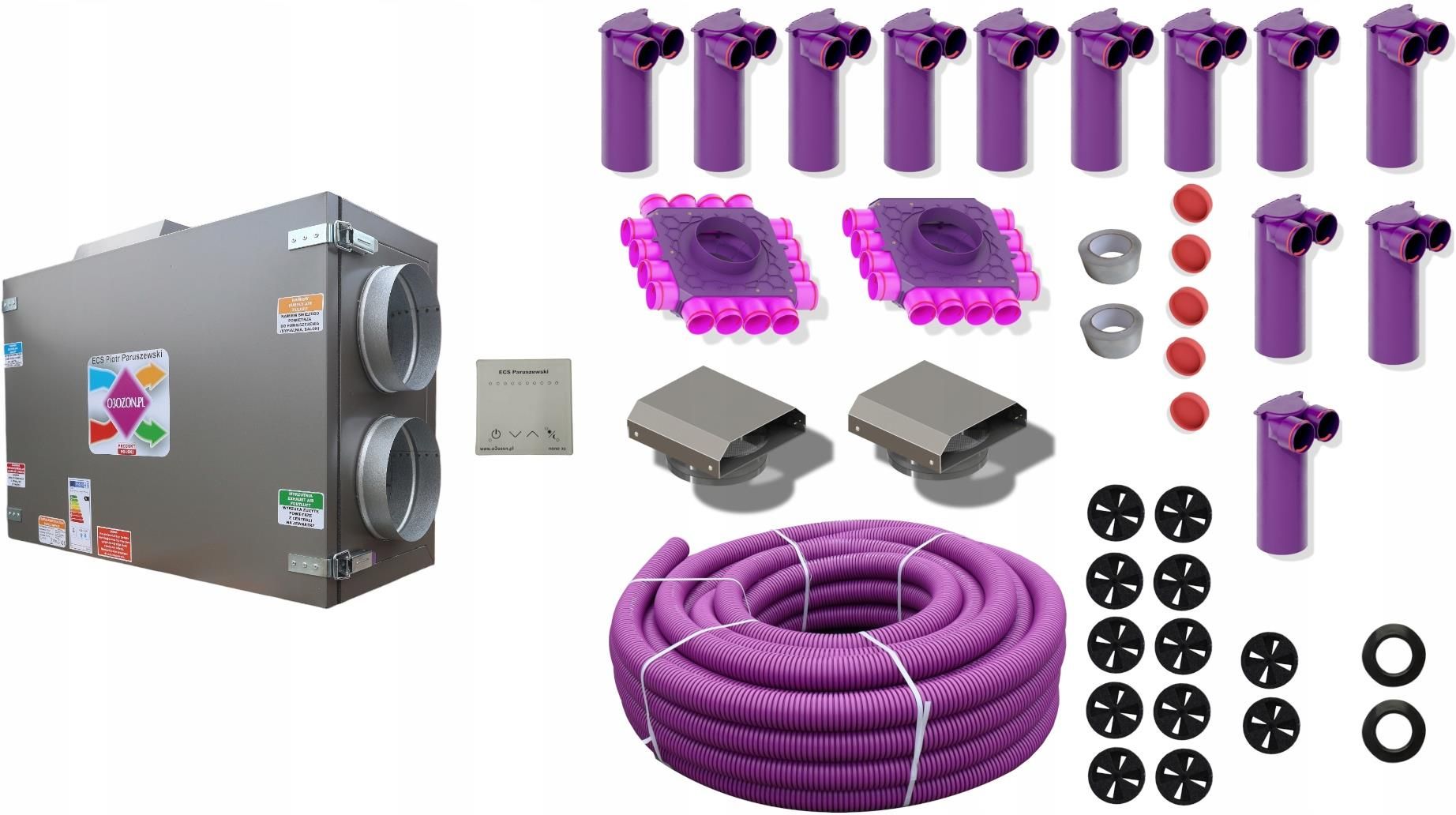 Max-Vent Rekuperacja Wentylacja Zestaw Z Rekuperatorem 100-150m2 ...