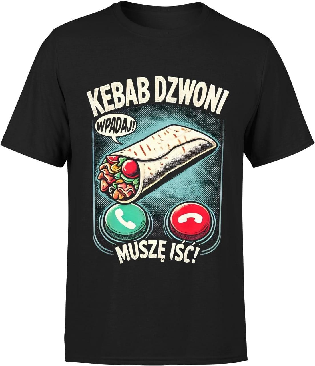Kebab dzwoni musze iść z kebabem Męska koszulka (XL, Czerwony) - Ceny i ...