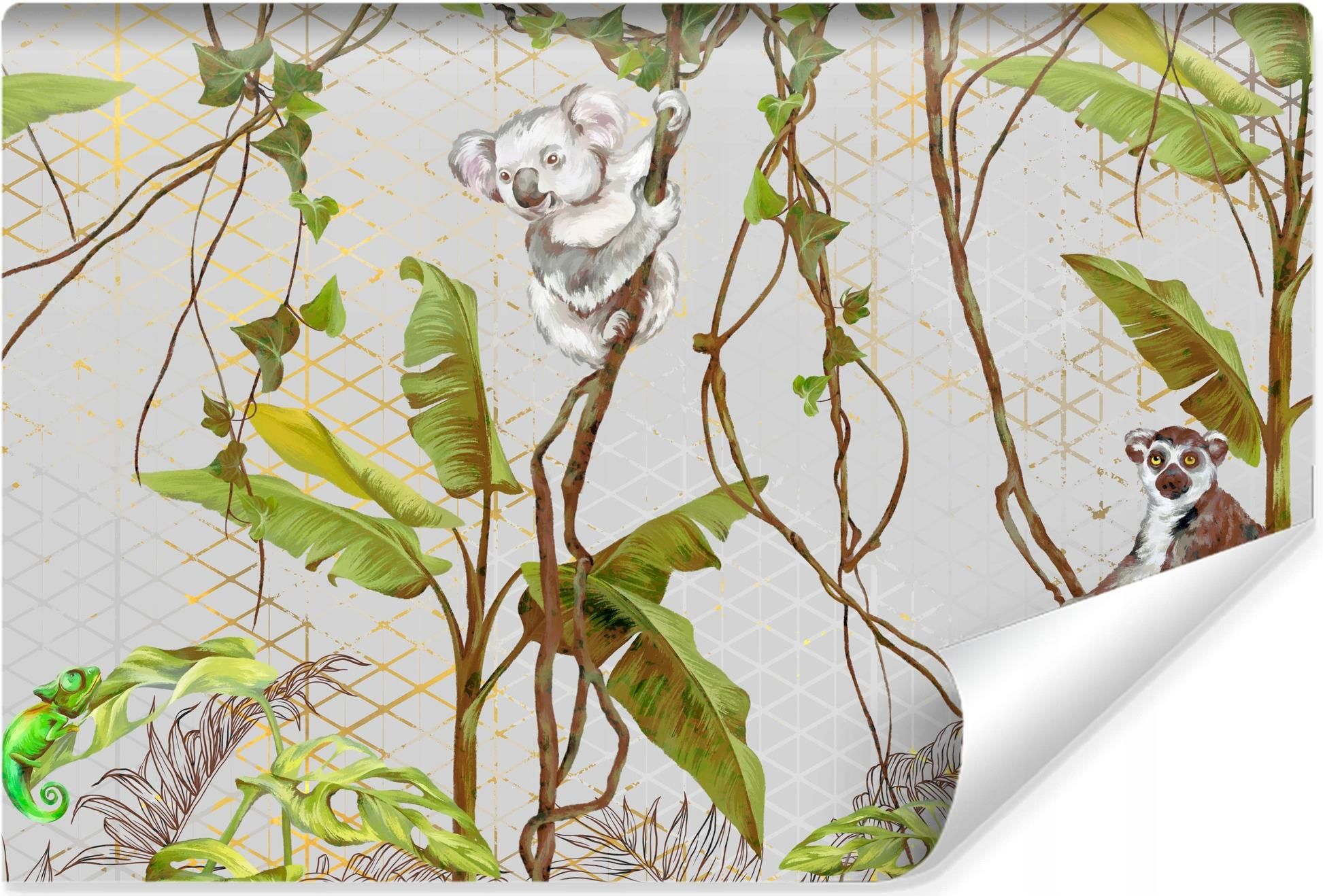 Fototapeta Dla Dzieci Abstrakcja Koala Lemur Las Tropikalny 405x270 ...
