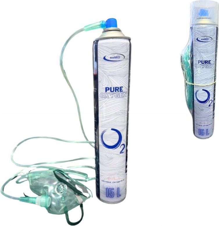 Ecomed Tlen Inhalacyjny 15L W Puszce + Maska Aerozol O2 99,5% 10szt ...