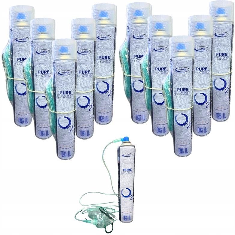Ecomed Tlen Inhalacyjny 15L W Puszce + Maska Aerozol O2 99,5% 10szt ...