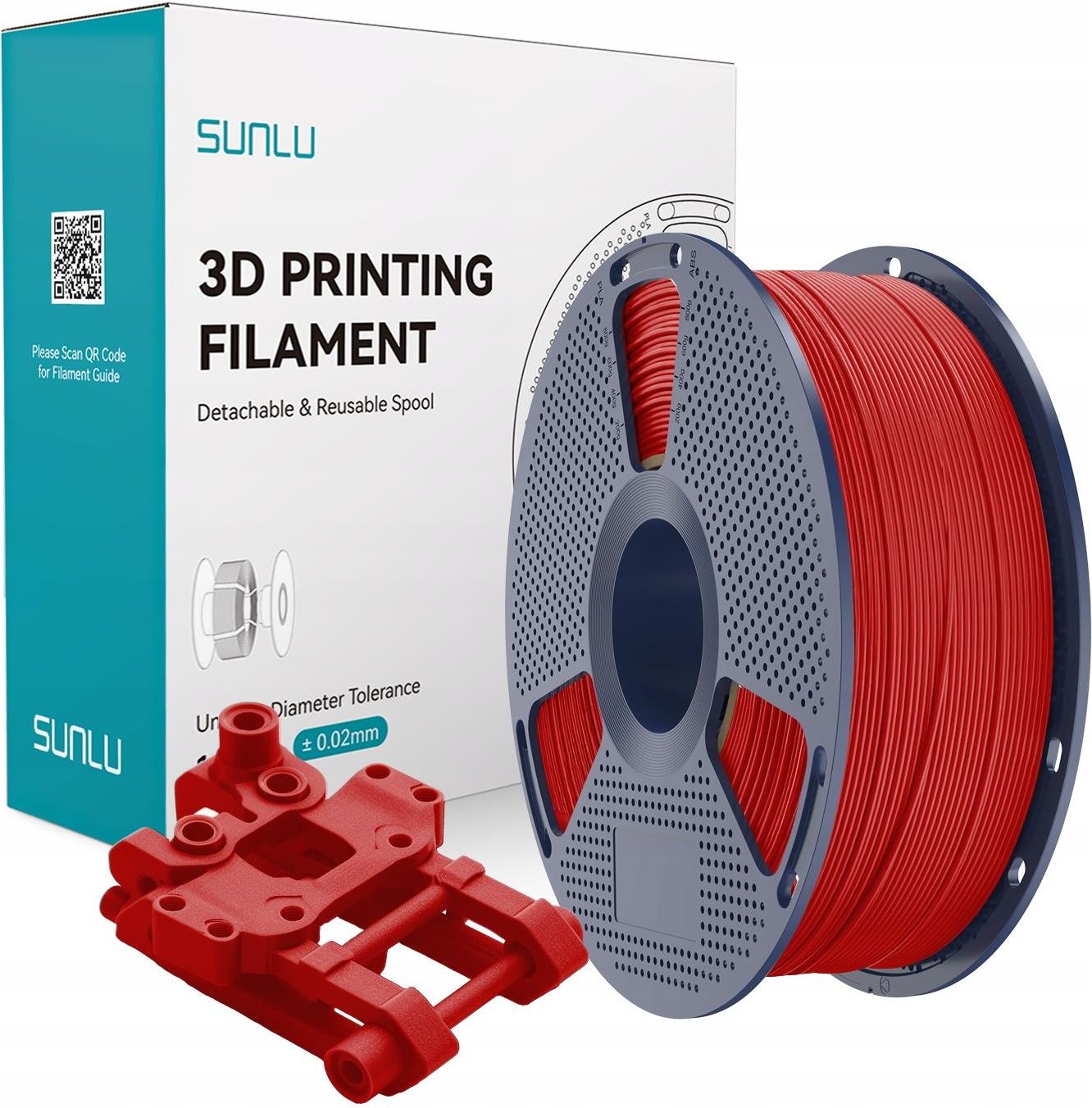 Filament Sunlu Filament Abs / Czerwony 1.75Mm 1Kg (WT+GN+BL+RD1KG4 ...