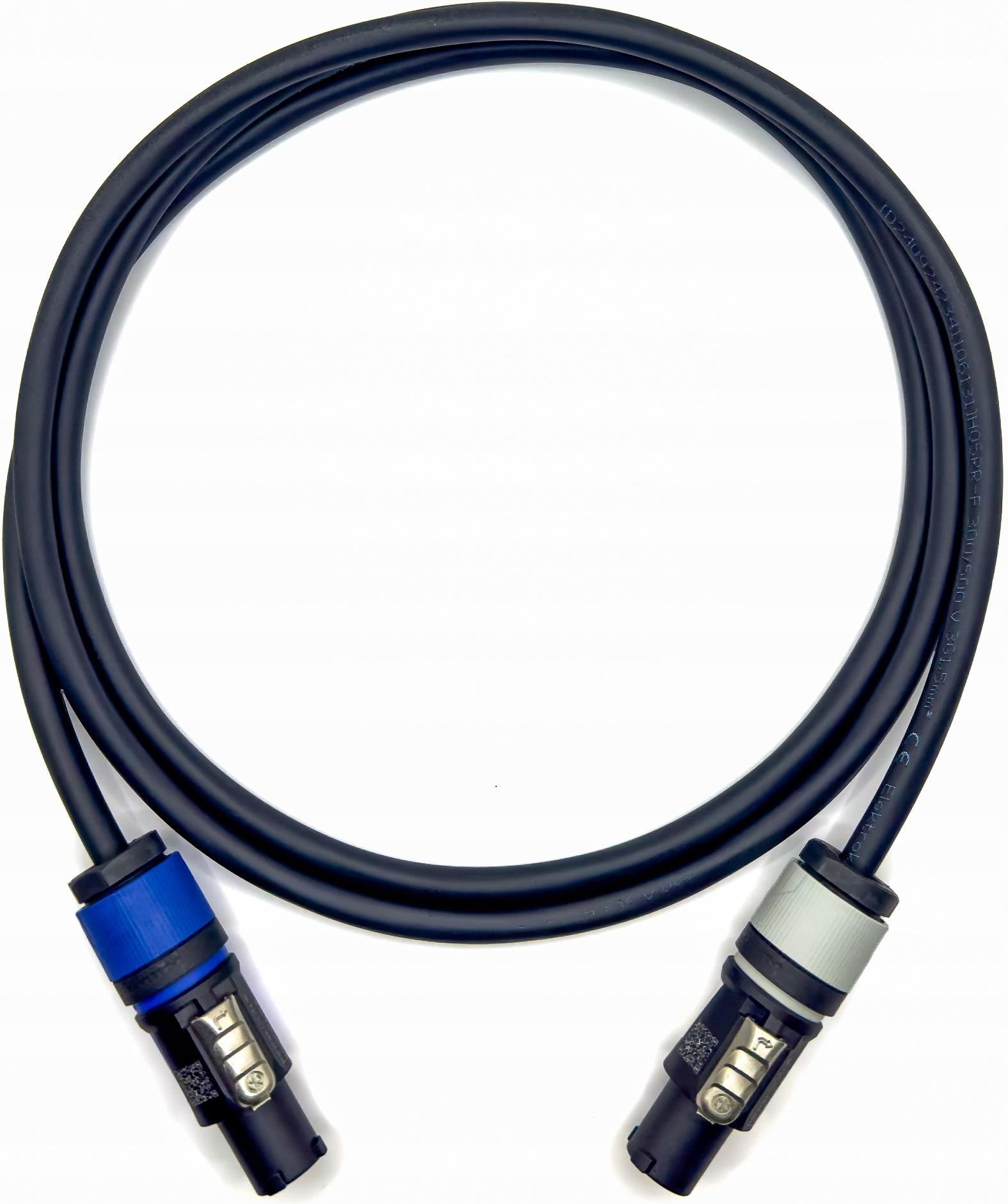 Kabel zasilający powerCON In/Out podaj dalej 3x1,5 Kables Neutrik 1m ...