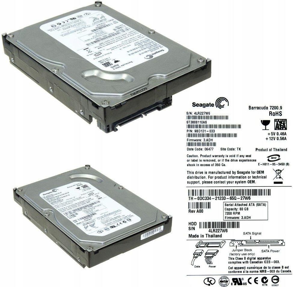 Dysk twardy Dell 80Gb 7.2K Sata 3Gbps 3.5'' (0DC334) - Opinie i ceny na ...