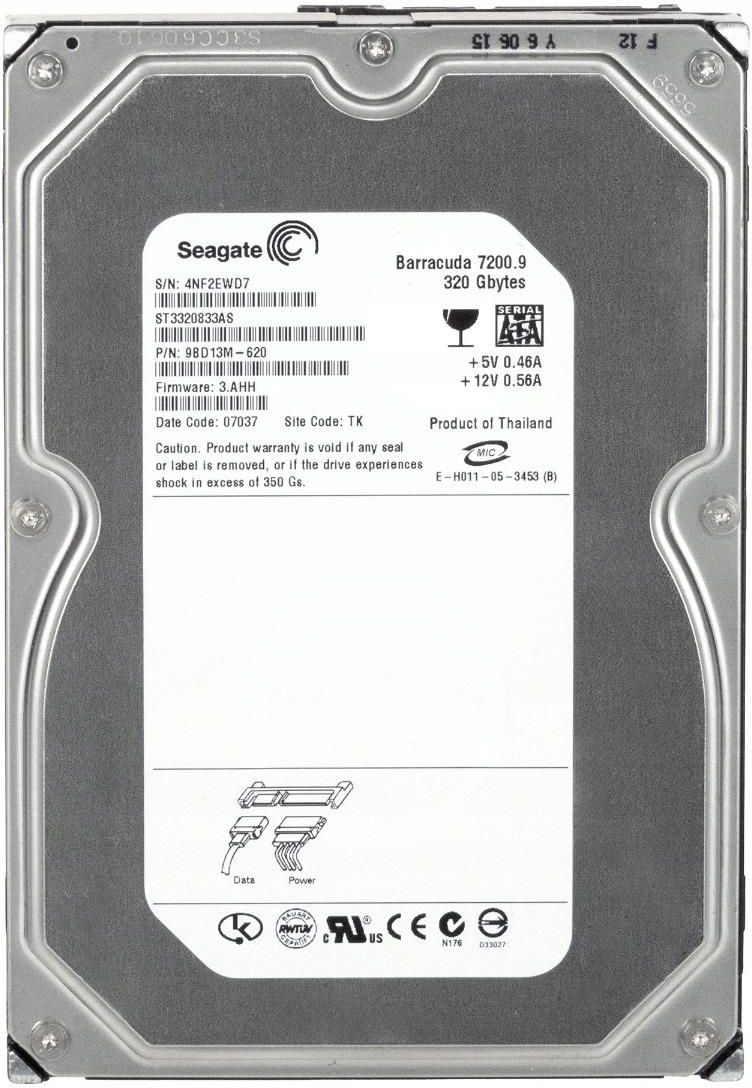 Dysk twardy Seagate Barracuda 320Gb 7.2K 8Mb Sata II 3.5'' (ST3320833AS) - Opinie i ceny na Ceneo.pl