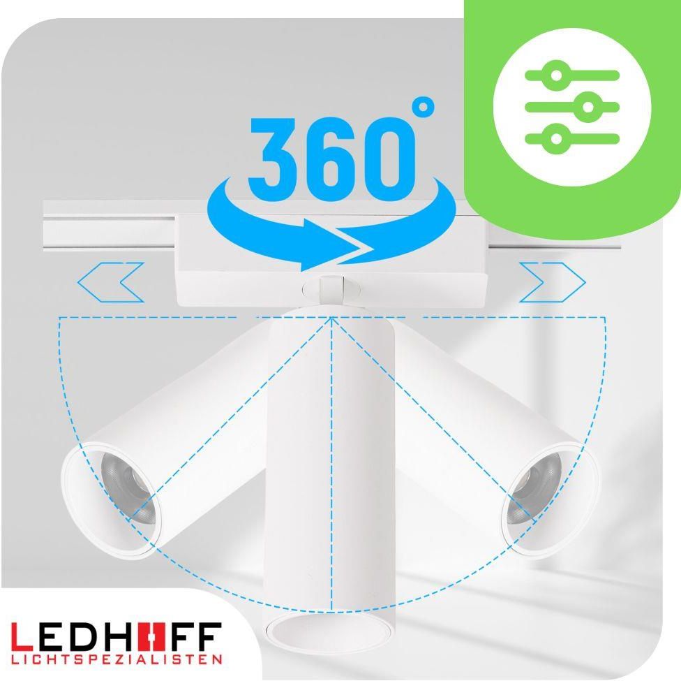 Ledhoff Oświetlenie Szynowe Magnetyczne Zestaw Listwa 1M + 3X Reflektor ...