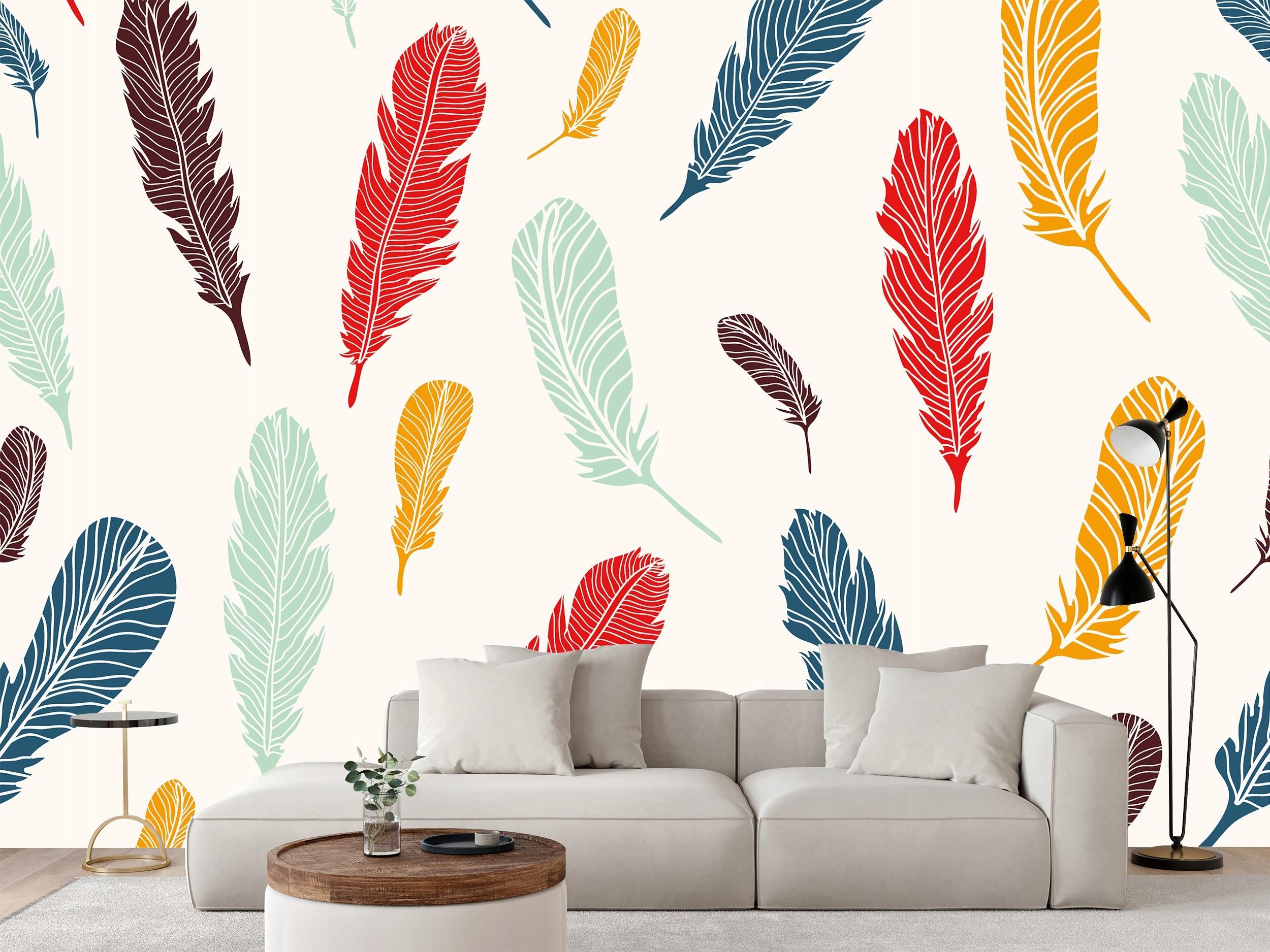 Fototapeta Ilustracja Kolorowe Pióra Boho 520 x 318 cm - Opinie i ceny ...