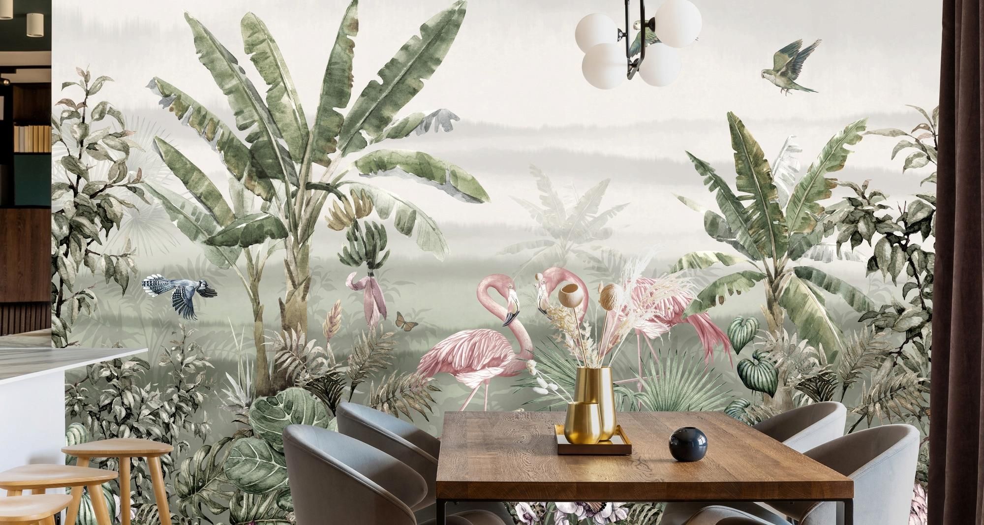 Fototapeta Do Jadalni Flamingi Rośliny Egzotyczne Natura Abstrakcja 400x280 - Opinie i ceny na ...