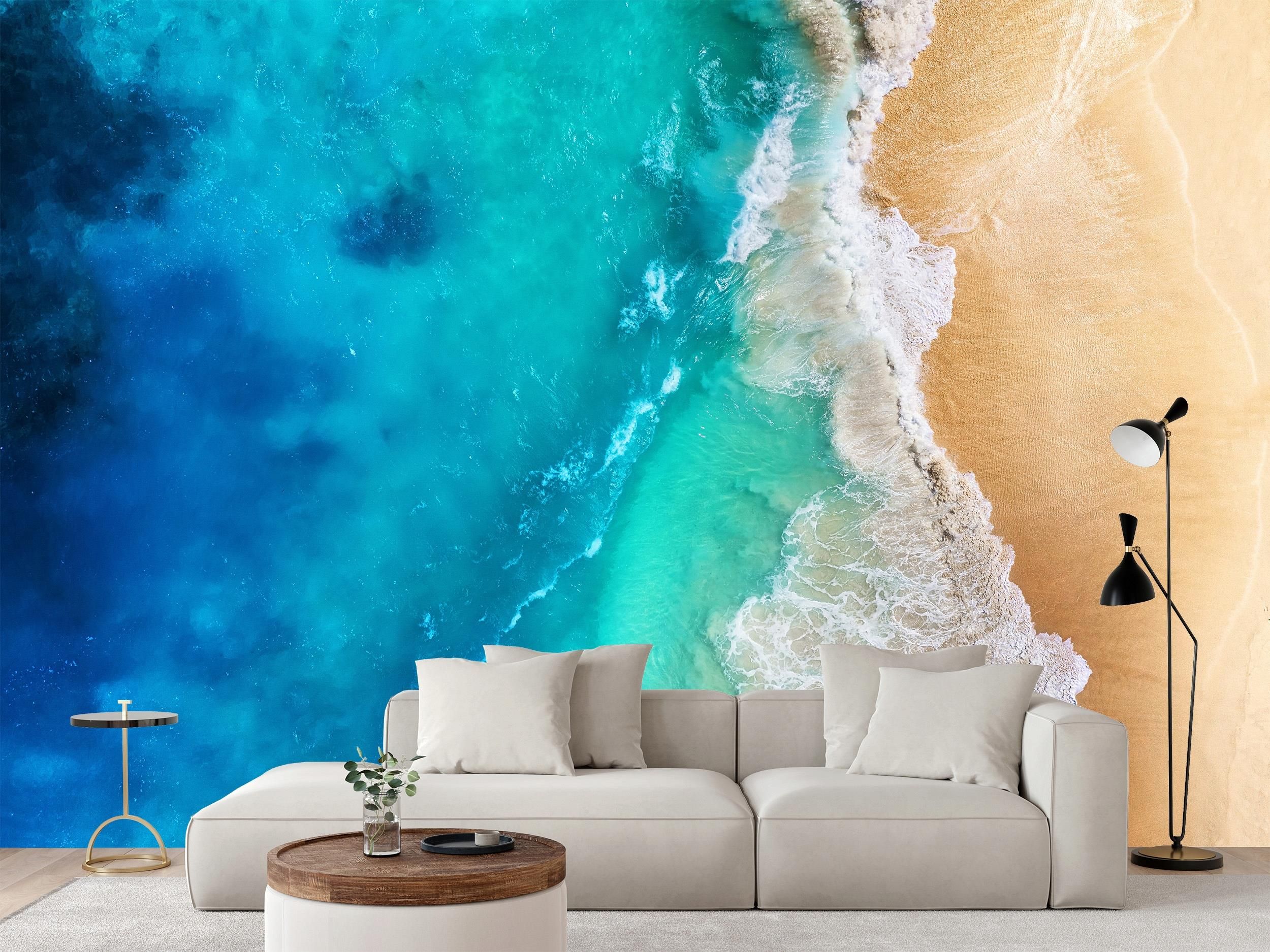 Fototapeta Morze Ocean Fale Woda Plaża Z Lotu Ptaka Wakacje 450 x 300 ...