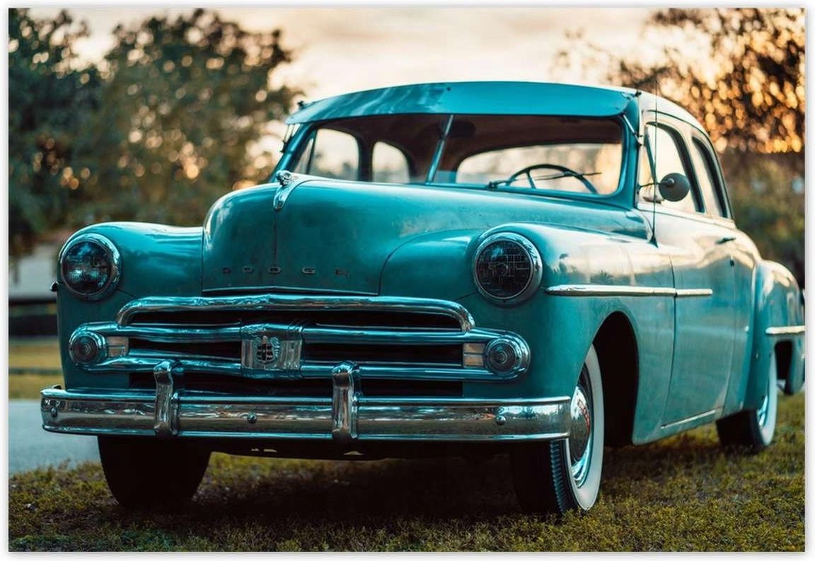 Fototapety 152x104 Niebieski Dodge Samochód - Opinie i ceny na Ceneo.pl