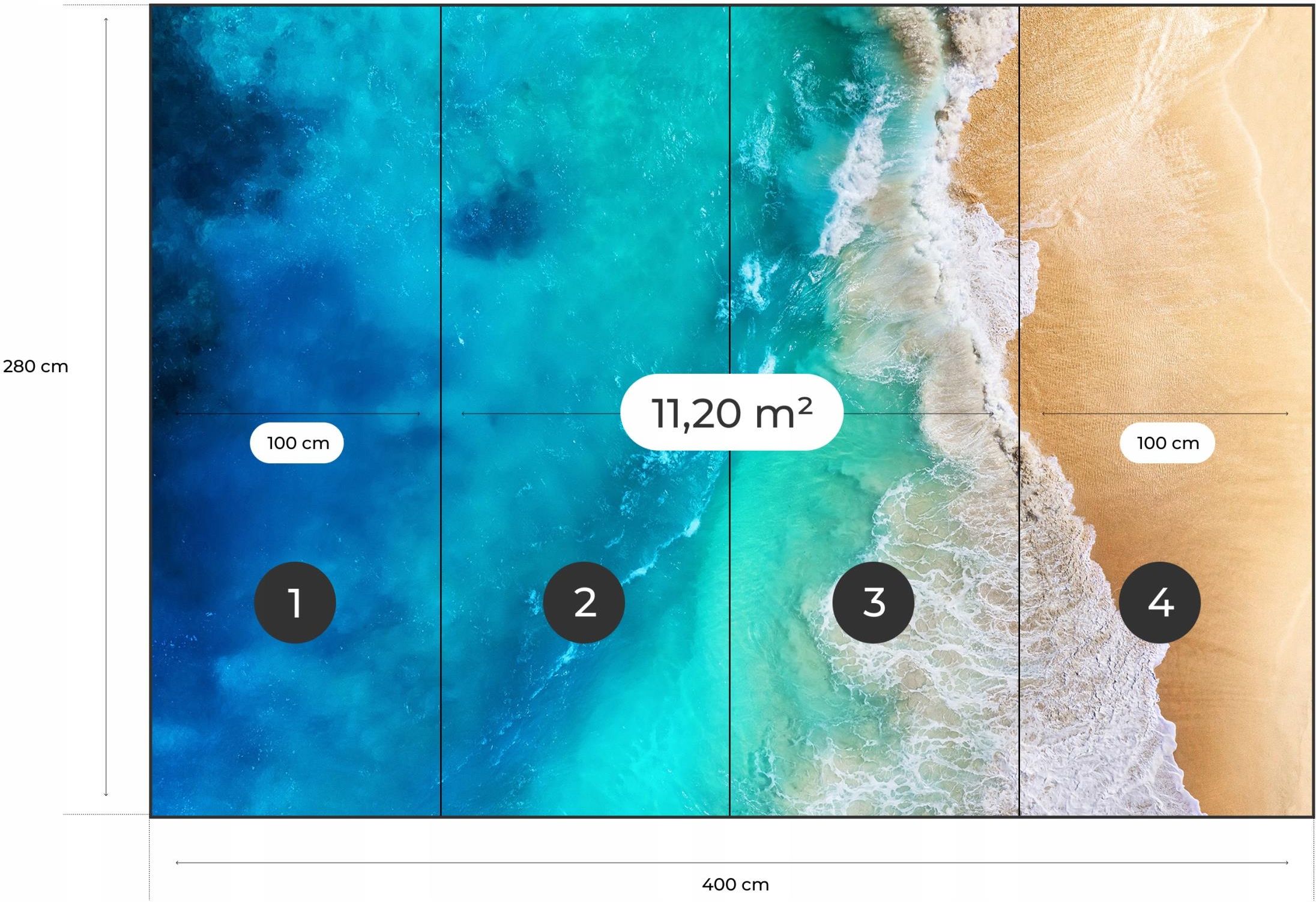 Fototapeta Morze Ocean Fale Woda Plaża Z Lotu Ptaka Wakacje 400x280 ...