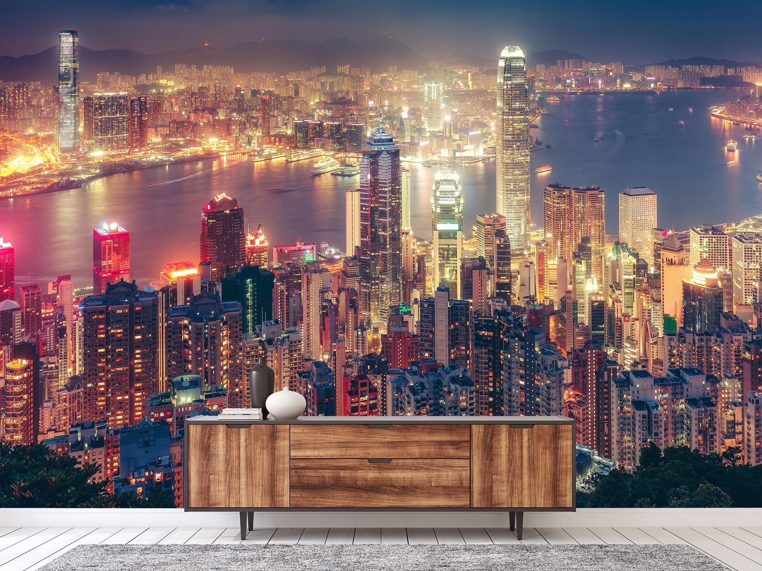 Fototapeta Drapacze Chmur Nocą W Hong Kongu W Chinach 368x280 - Opinie ...