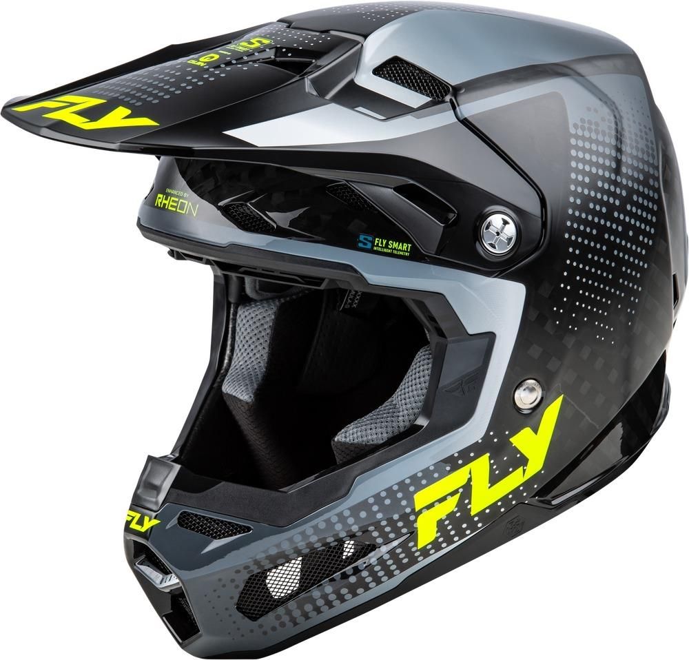 Kask motocyklowy Fly Racing Formula S Carbon Szaro-Fluo-Żółty - Opinie ...