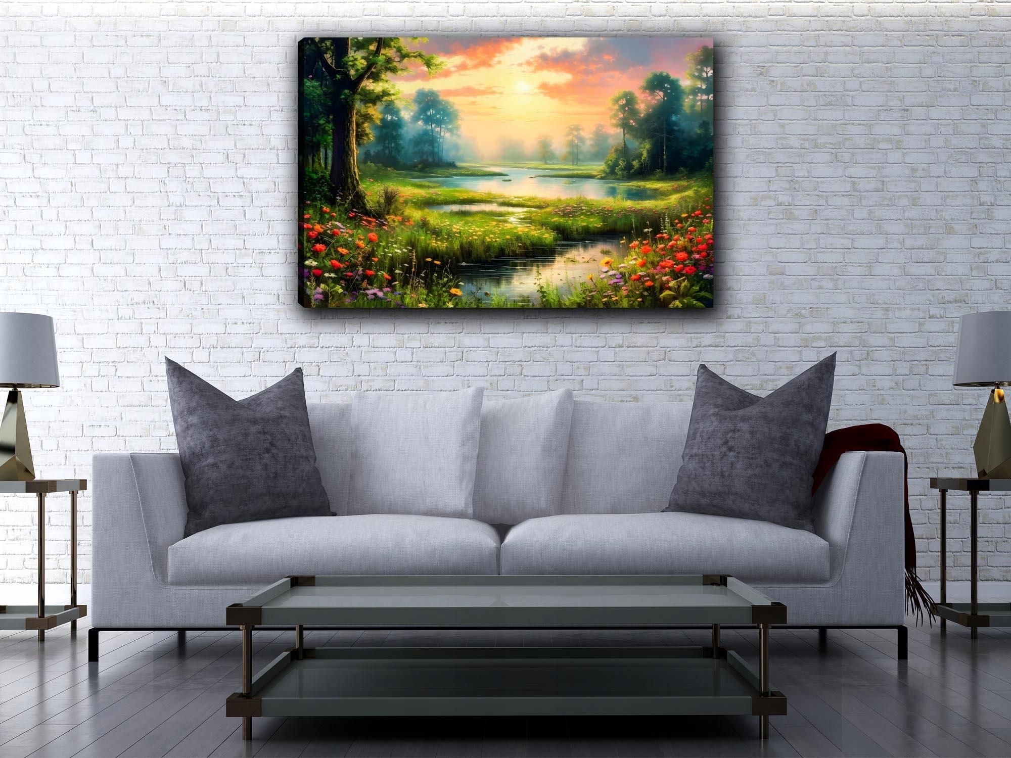 Artprintdeko Obrazy na płótnie do salonu Natura Krajobraz Wiosny Nad ...