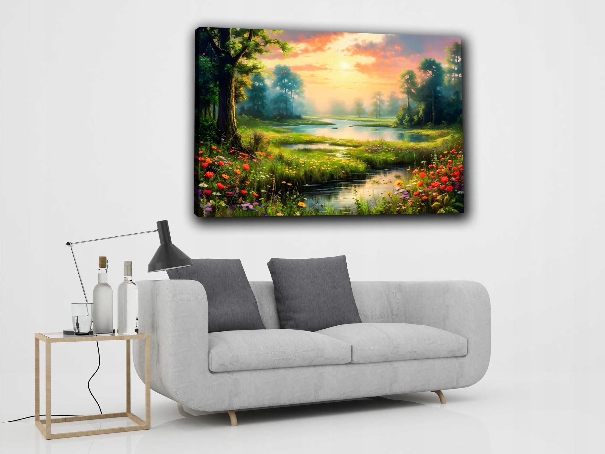 Artprintdeko Obrazy na płótnie do salonu Natura Krajobraz Wiosny Nad ...